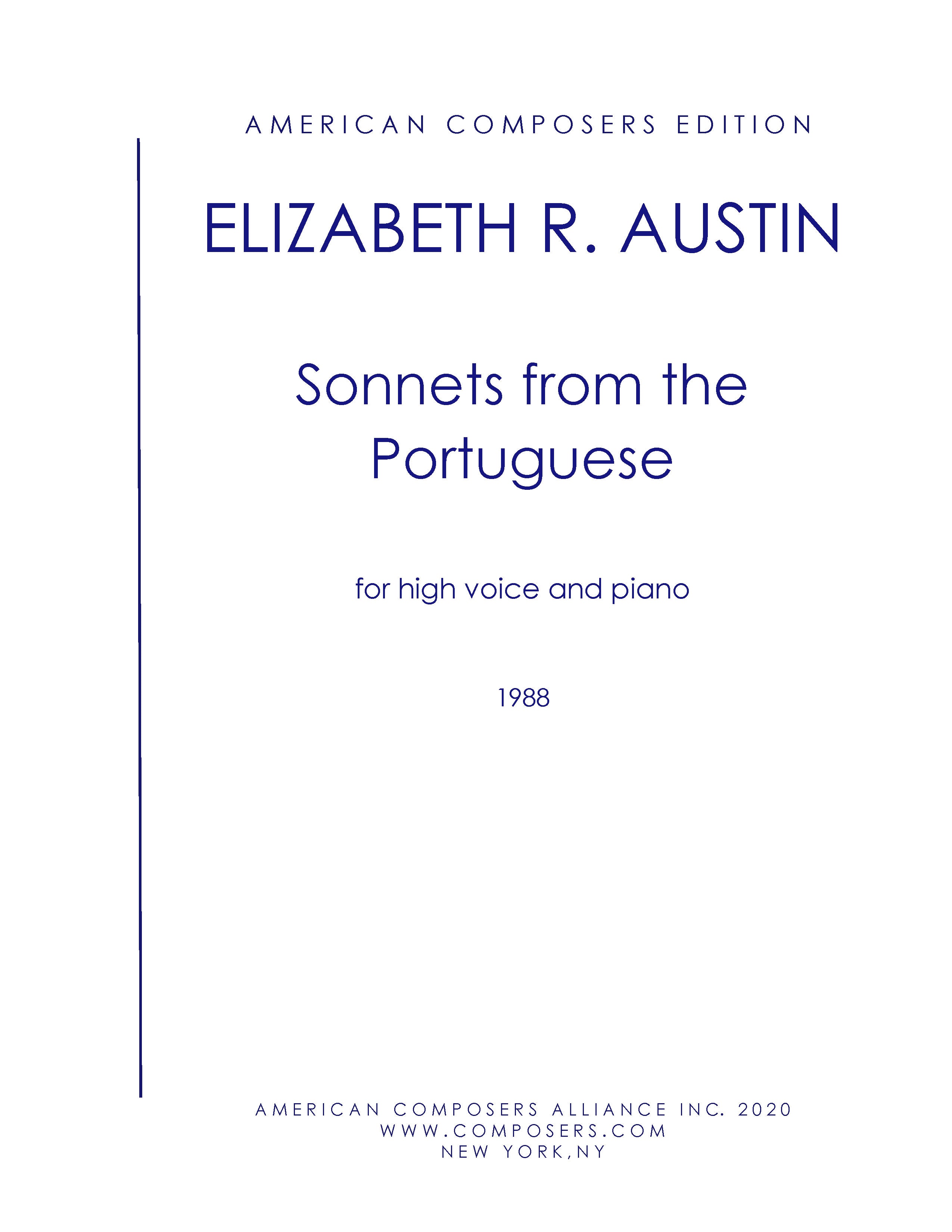 Sonnets From the Portuguese – American Composers Alliance