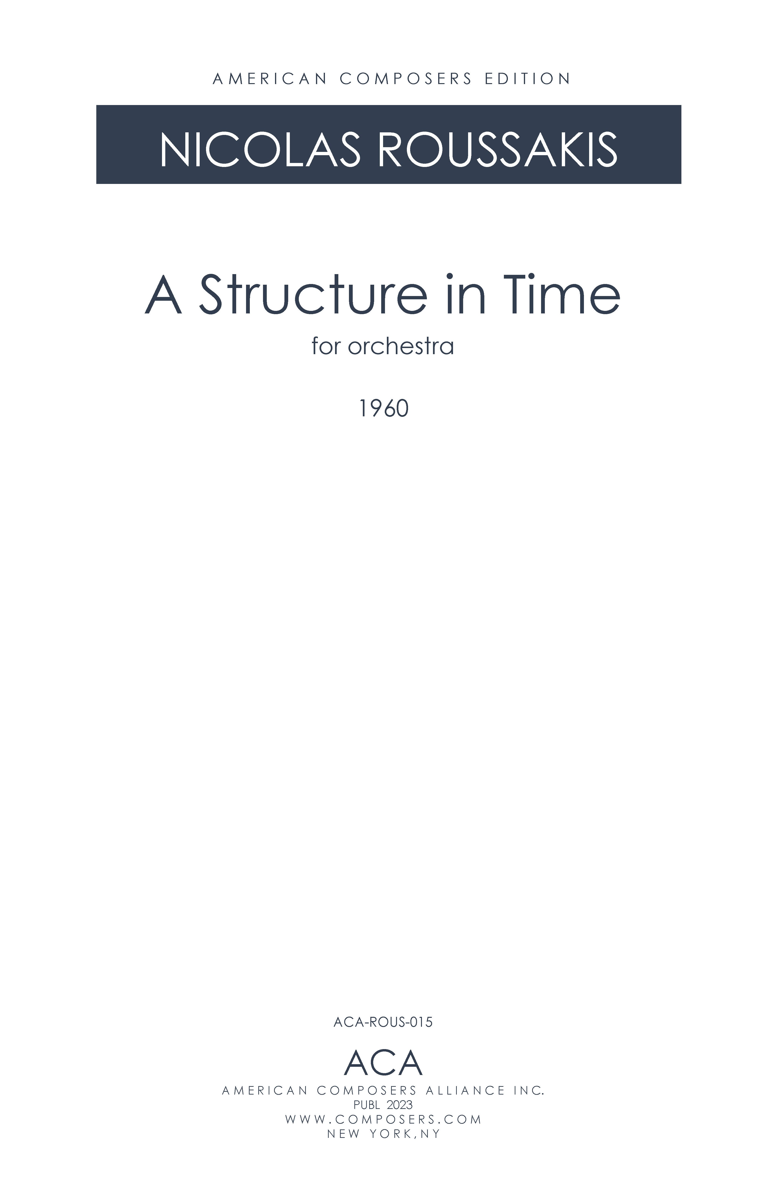 STRUCTURE IN TIME – American Composers Alliance