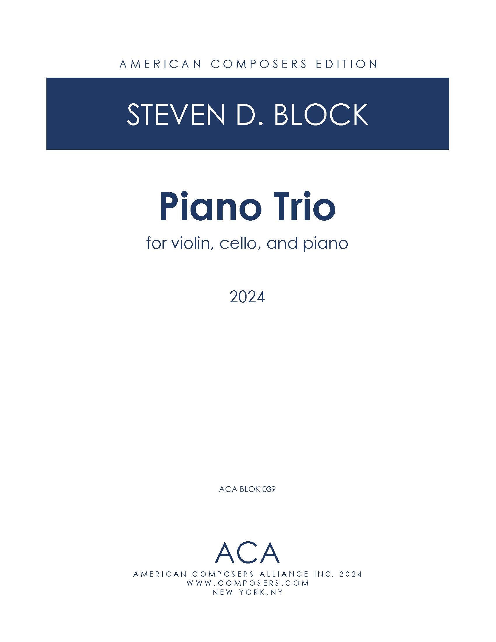 Piano Trio – American Composers Alliance