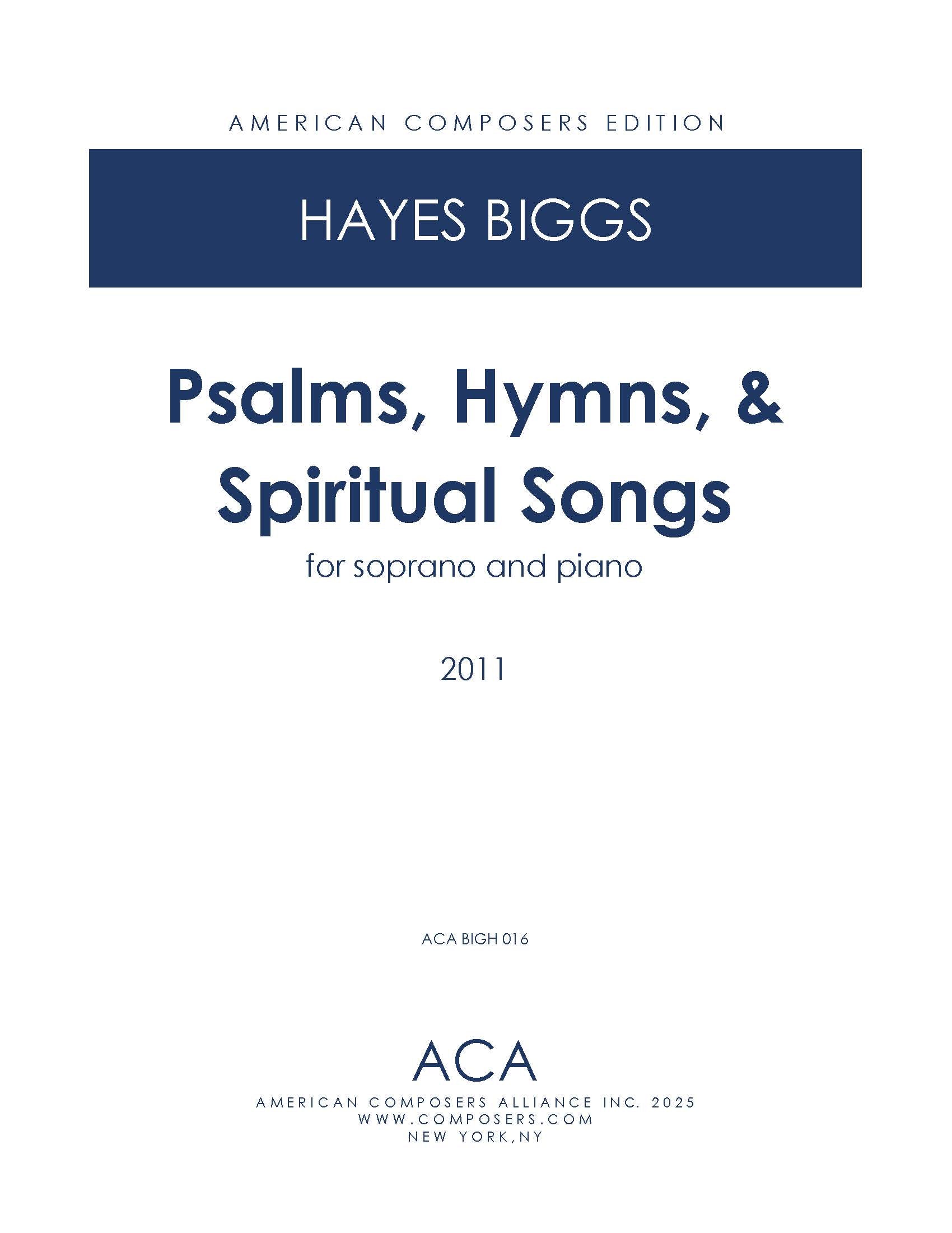 Psalms, Hymns, & Spiritual Songs – American Composers Alliance
