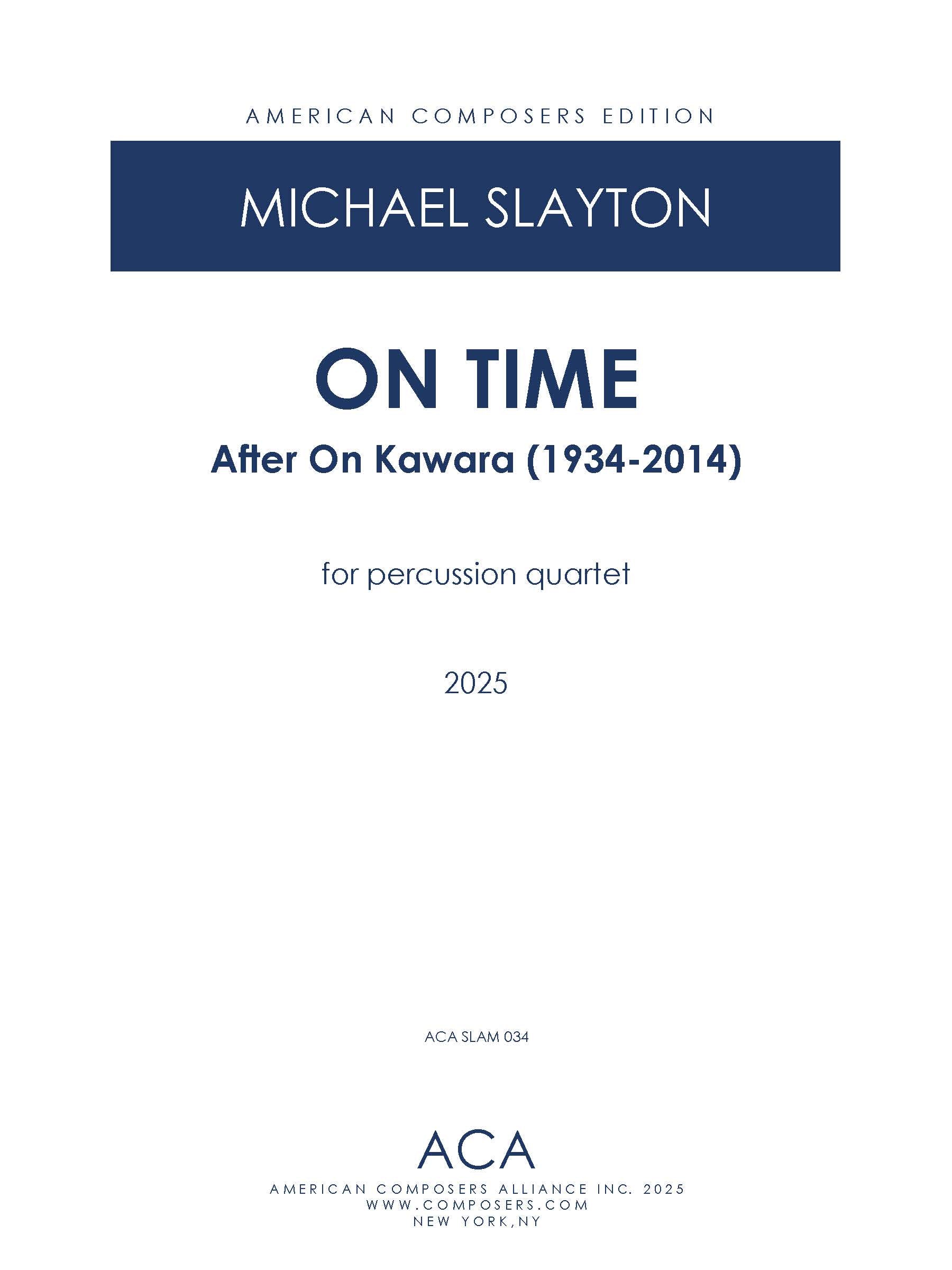 ON TIME – American Composers Alliance