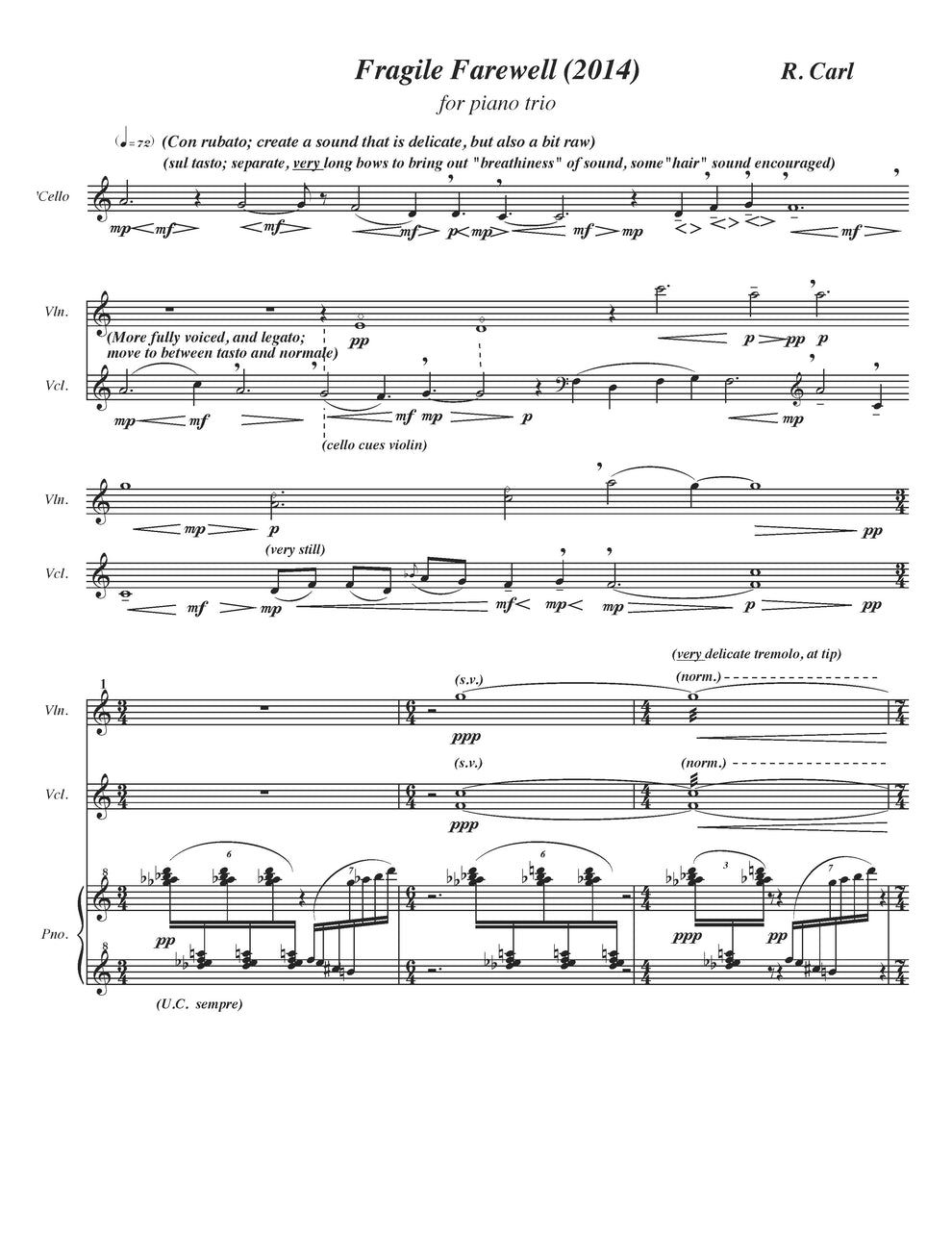 Fragile Farewell – American Composers Alliance