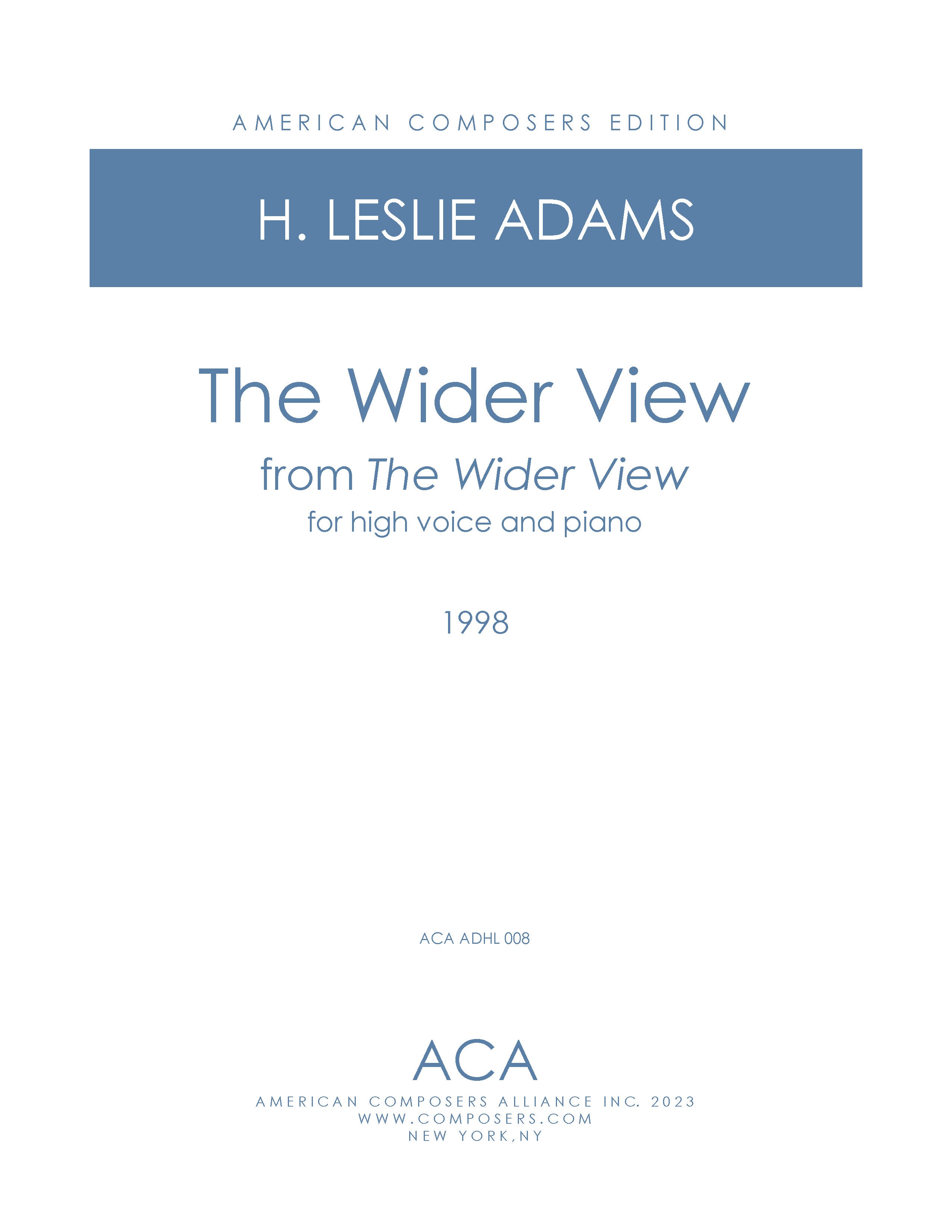 FIVE MILLAY SONGS: Wider View – American Composers Alliance