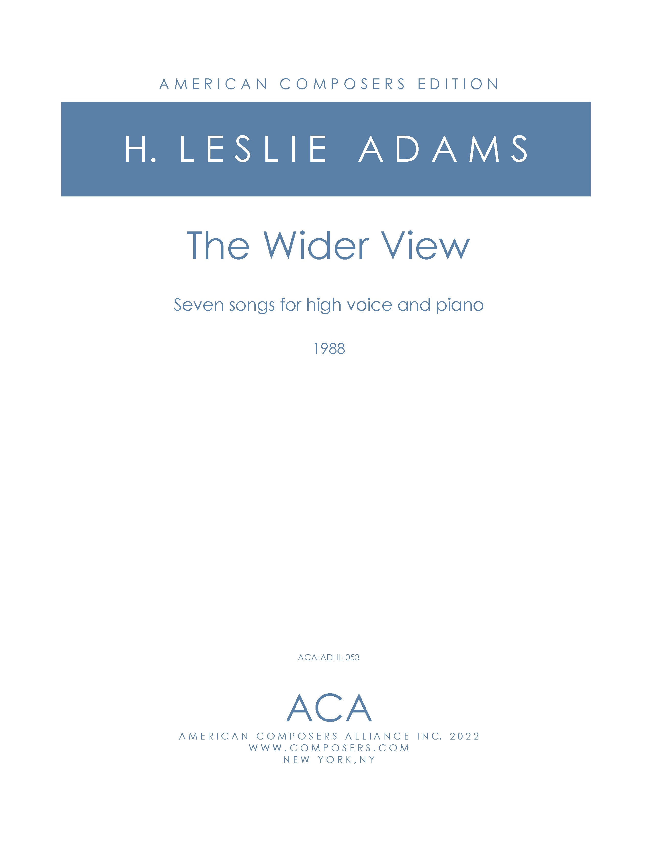 WIDER VIEW – American Composers Alliance