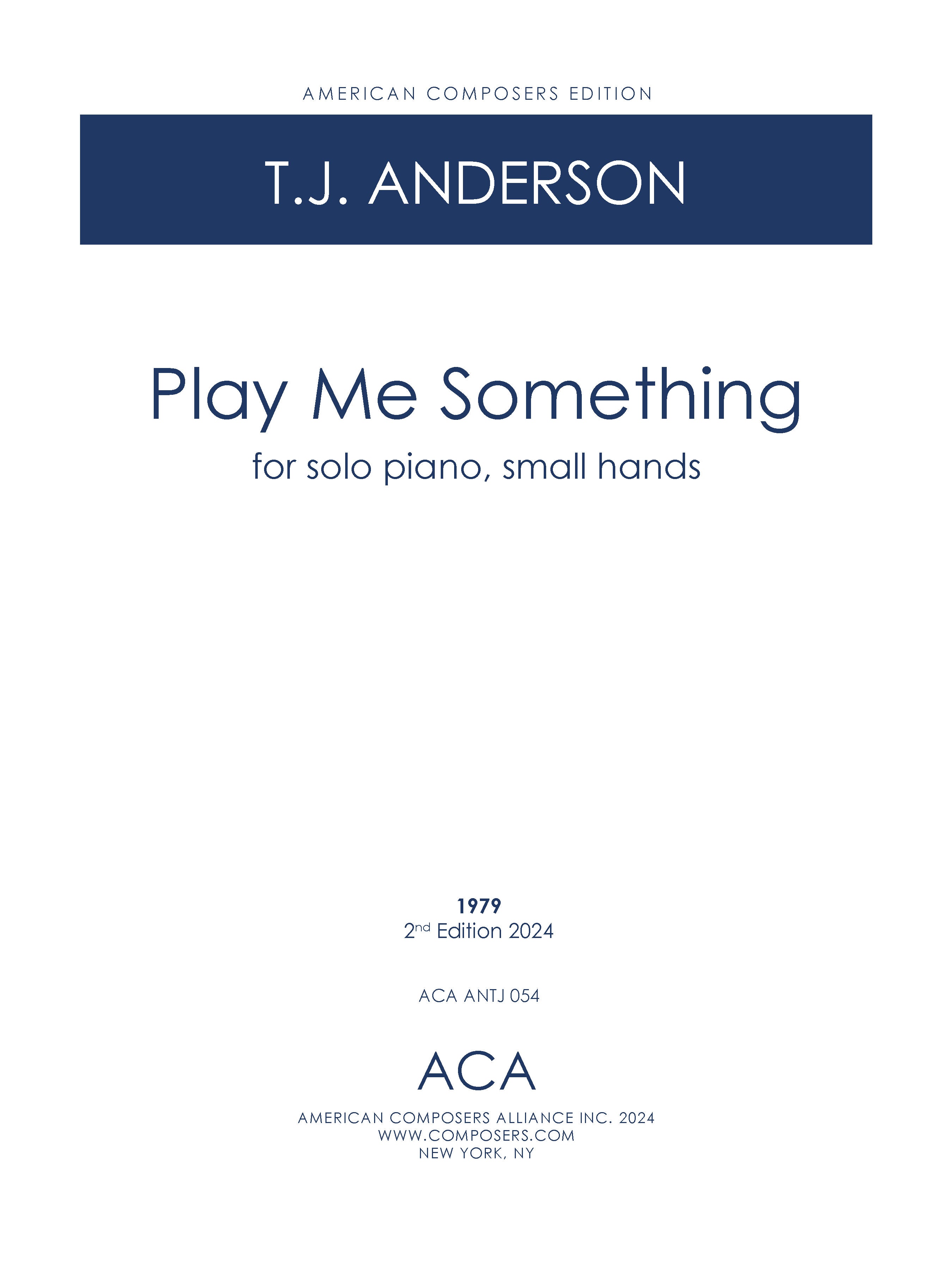 Play Me Something – American Composers Alliance
