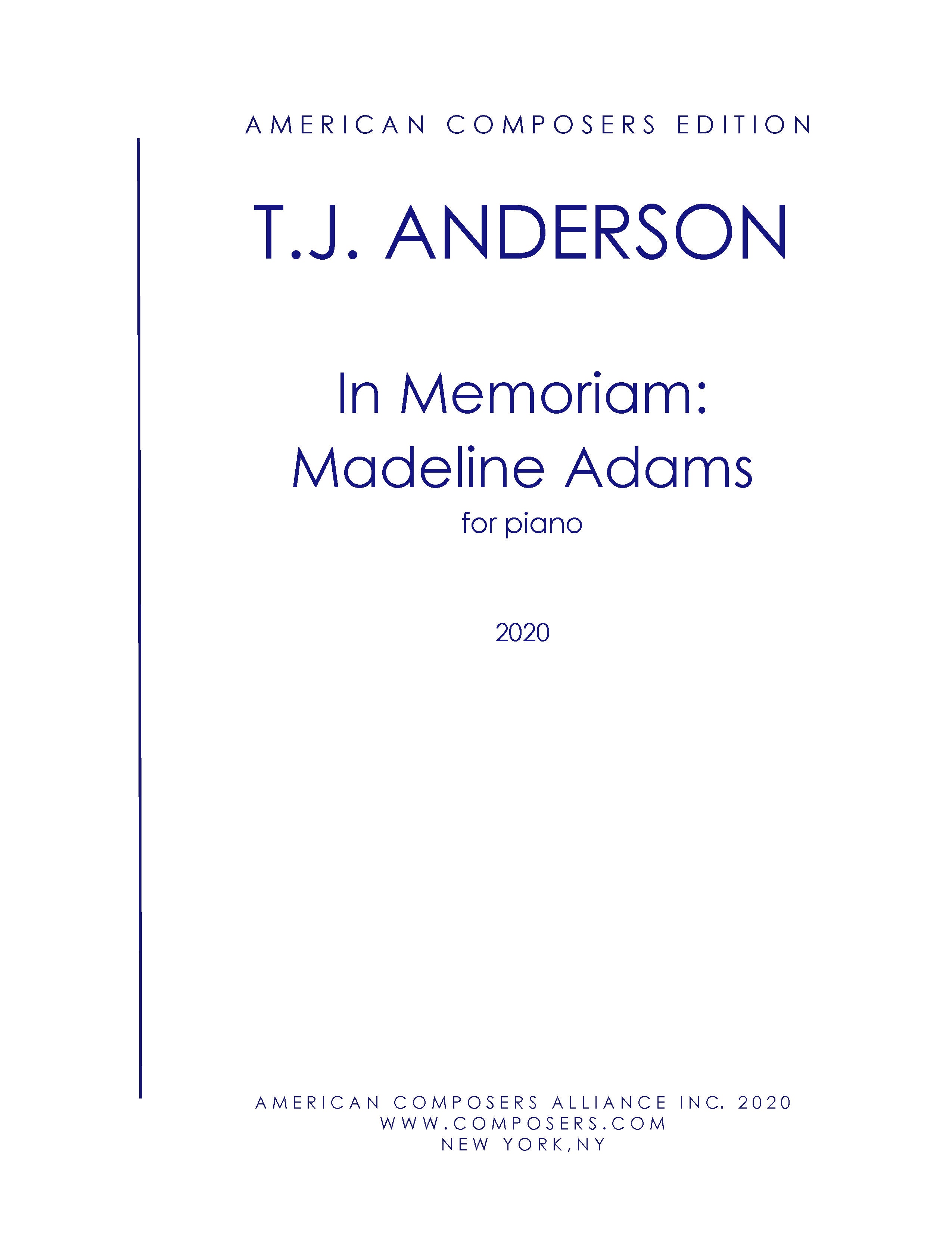 In Memoriam: Madeline Adams – American Composers Alliance