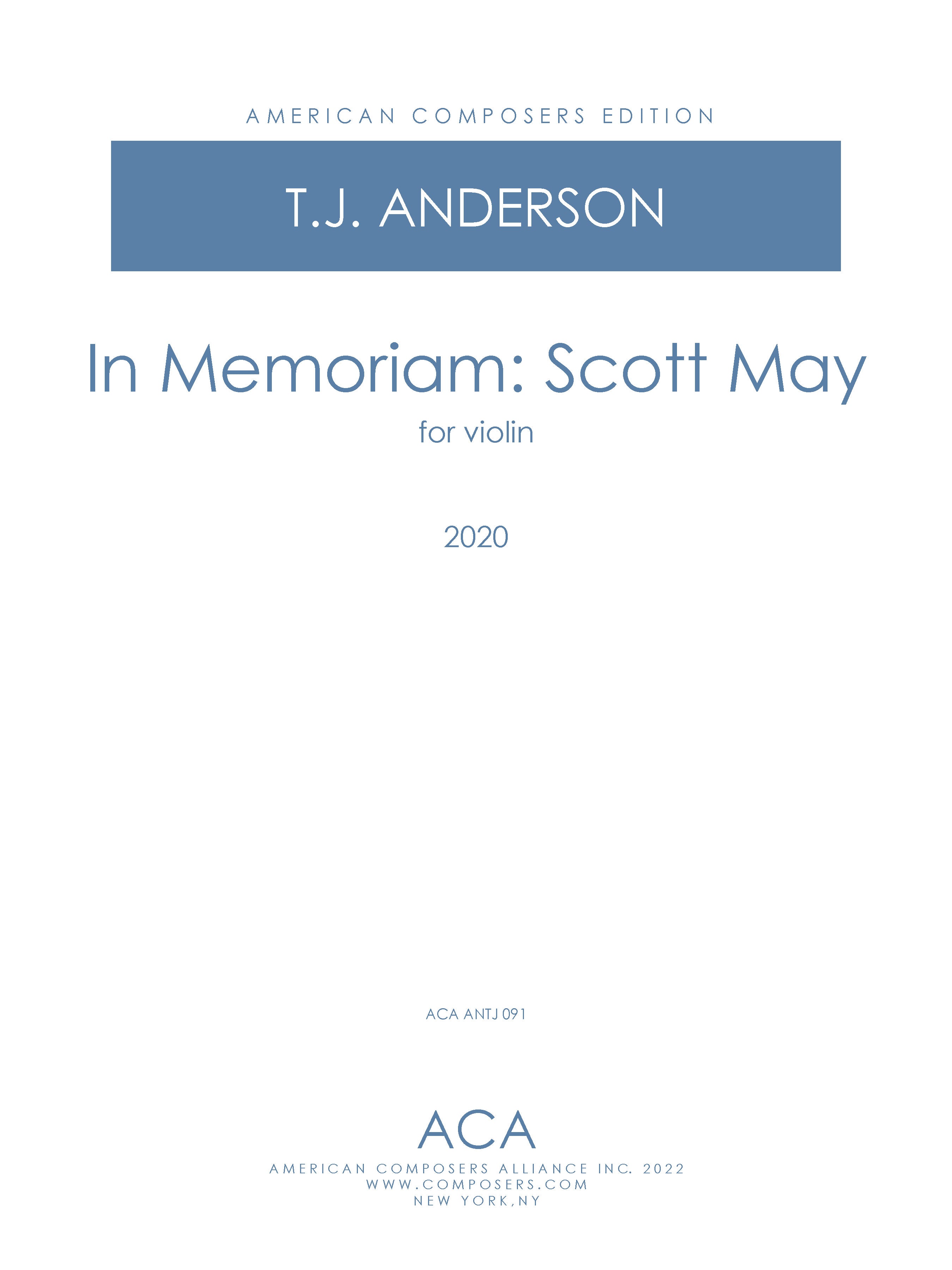 In Memoriam: Scott May – American Composers Alliance