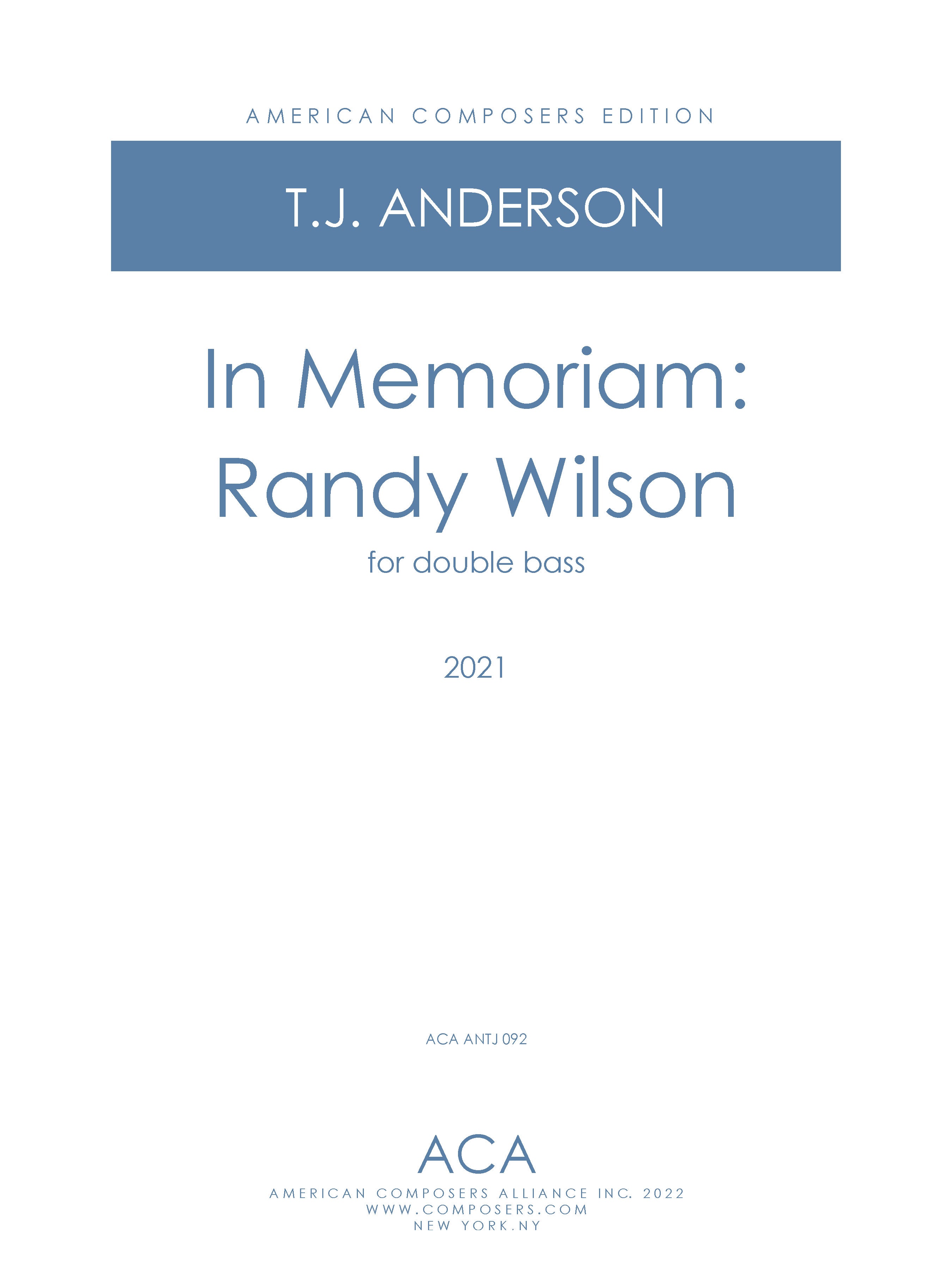 In Memoriam: Randy Wilson – American Composers Alliance