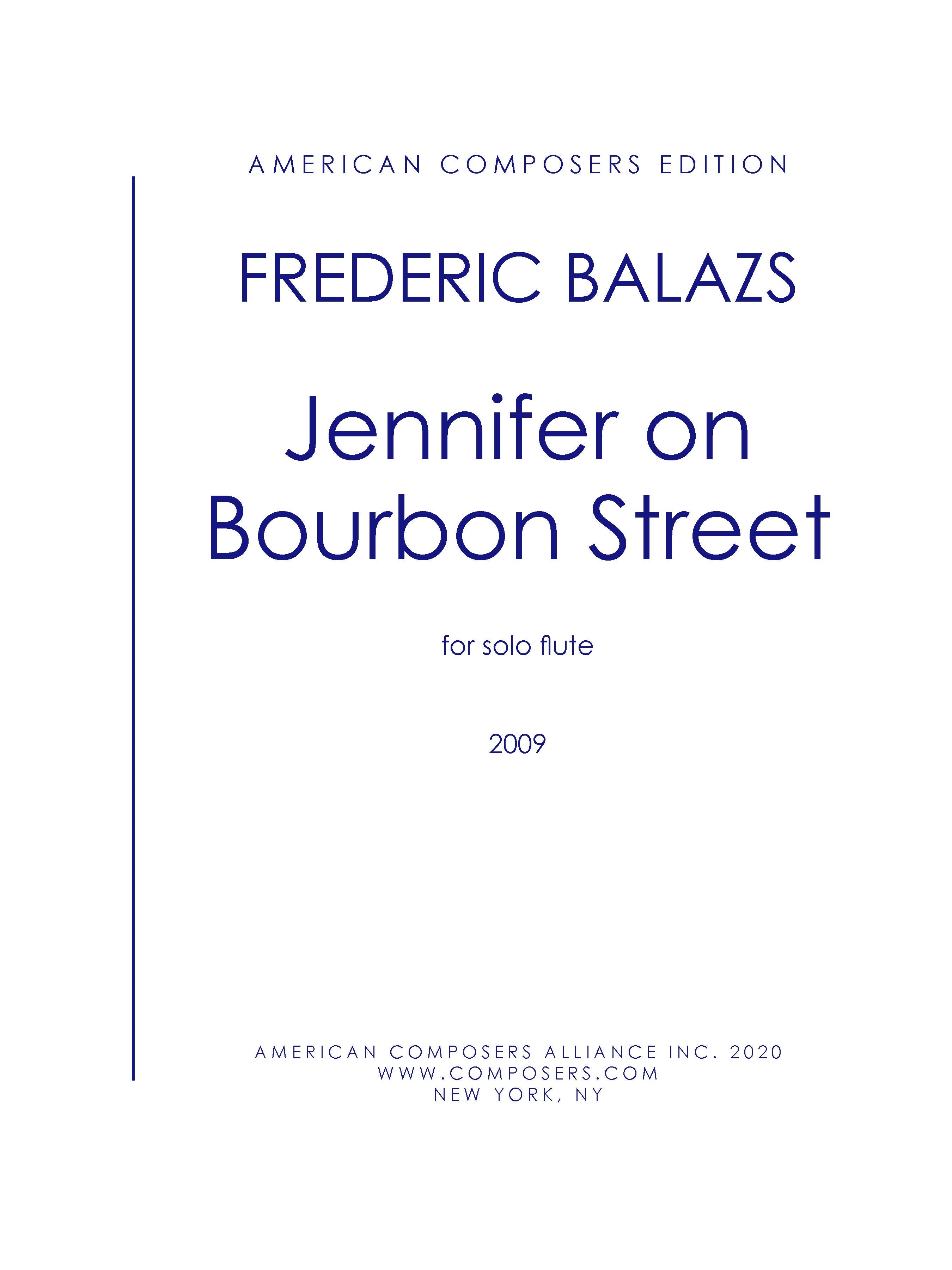 JENNIFER ON BOURBON STREET – American Composers Alliance