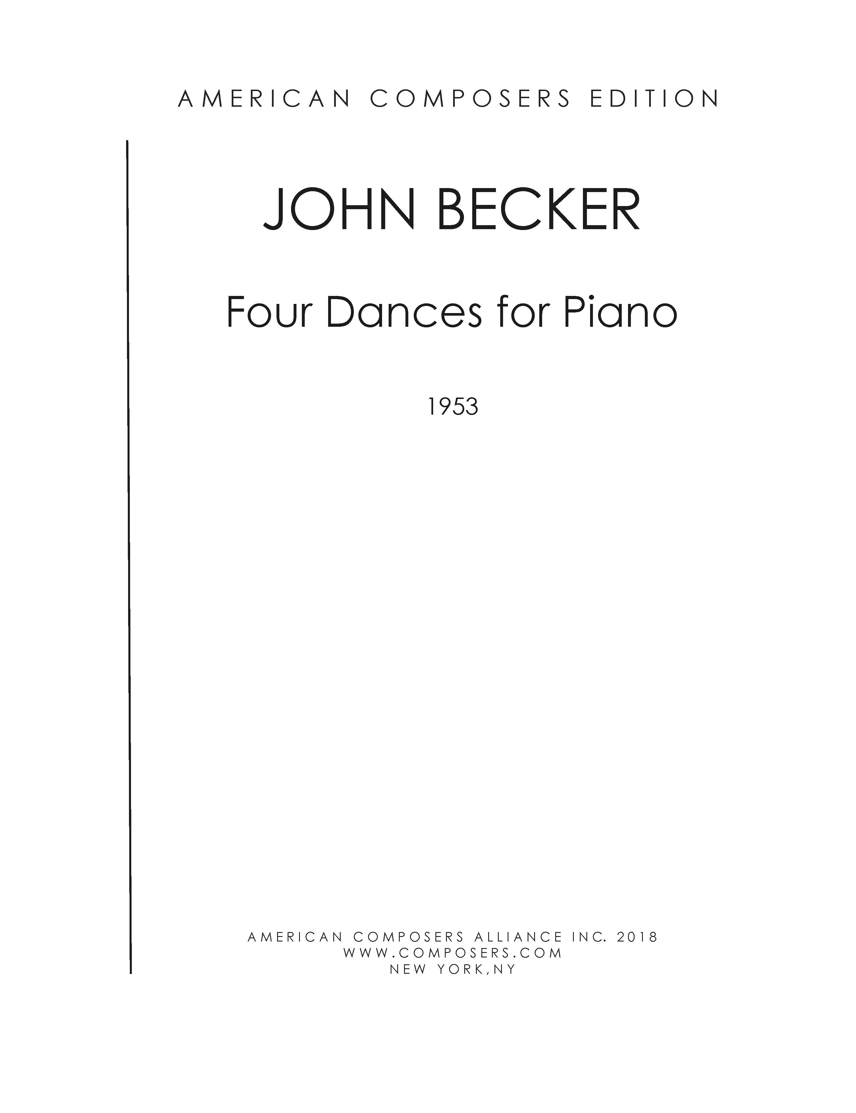 FOUR MODERN DANCES – American Composers Alliance