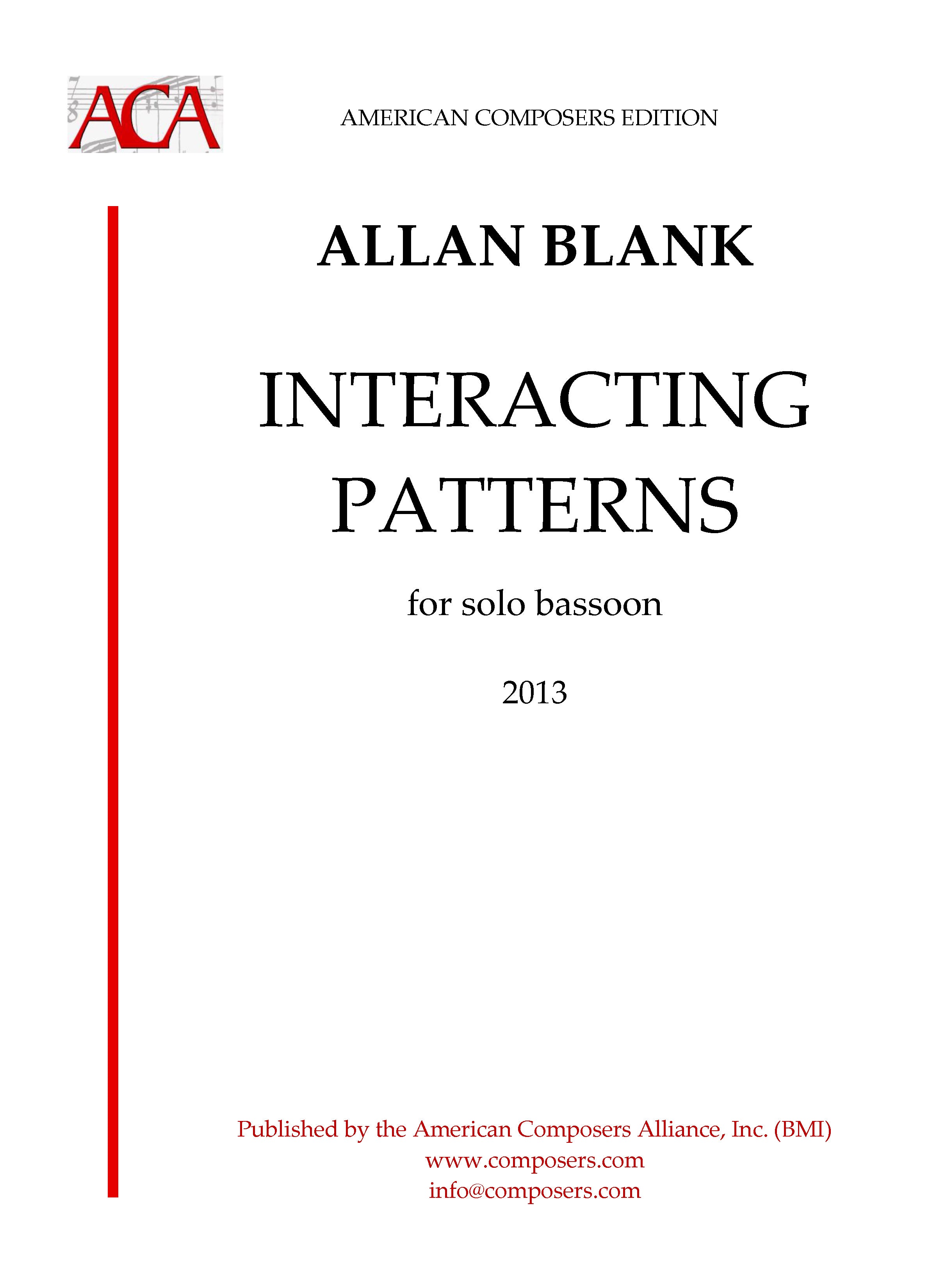 Interacting Patterns for Solo Bassoon – American Composers Alliance