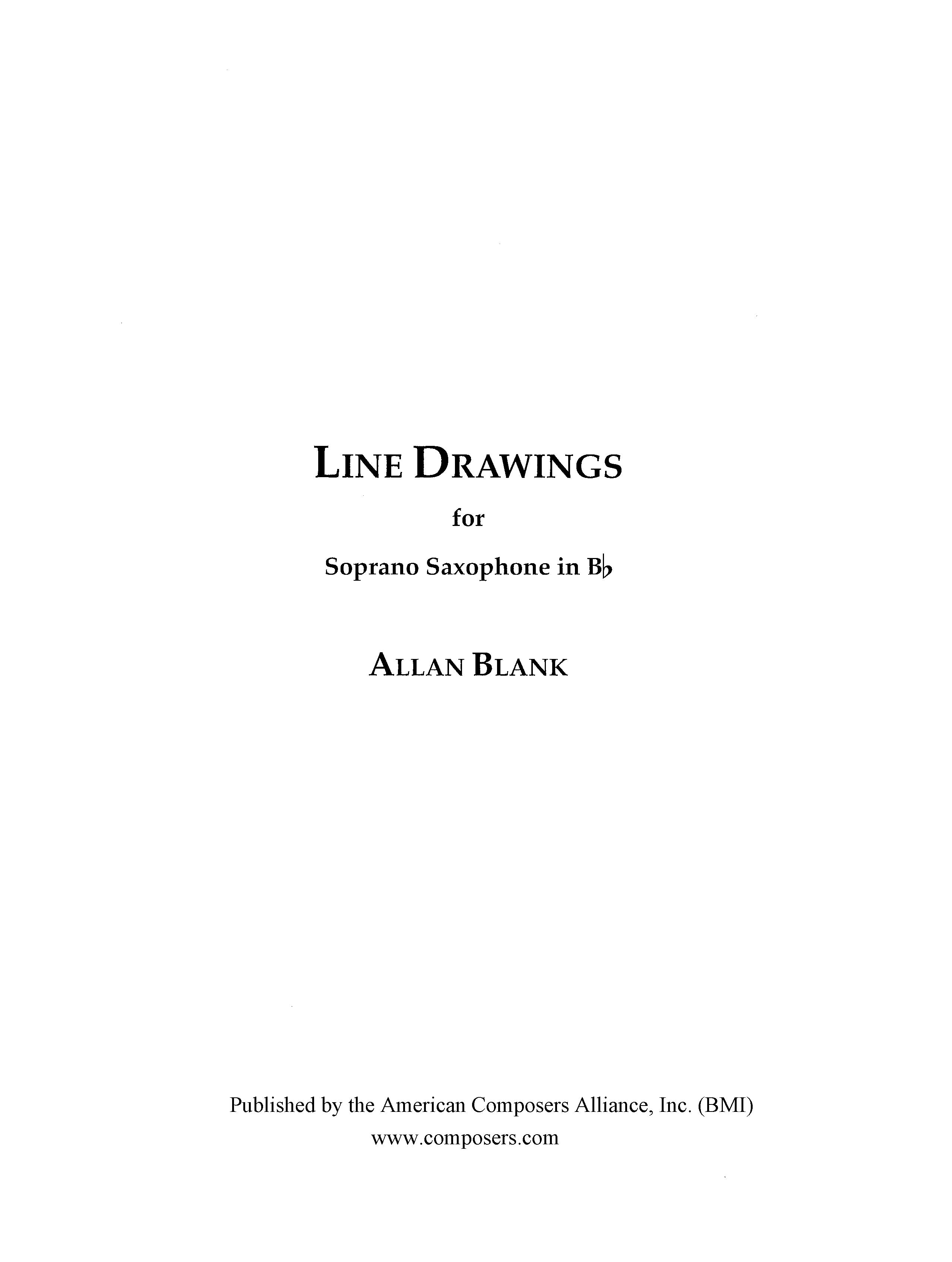 LINE DRAWINGS for soprano sax – American Composers Alliance