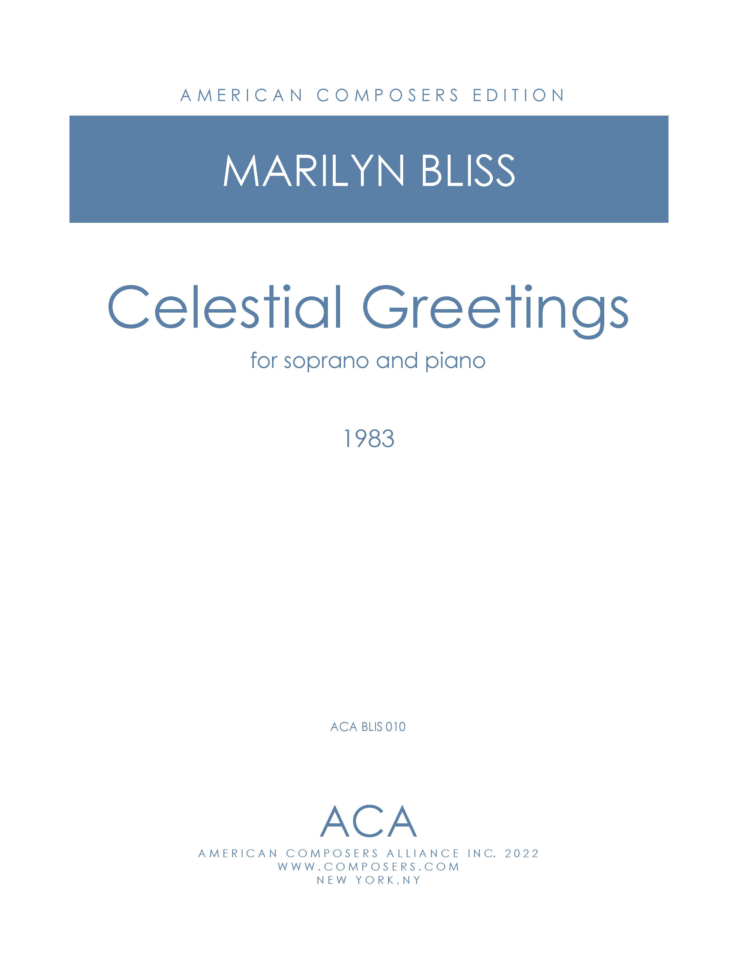 Celestial Greetings – American Composers Alliance
