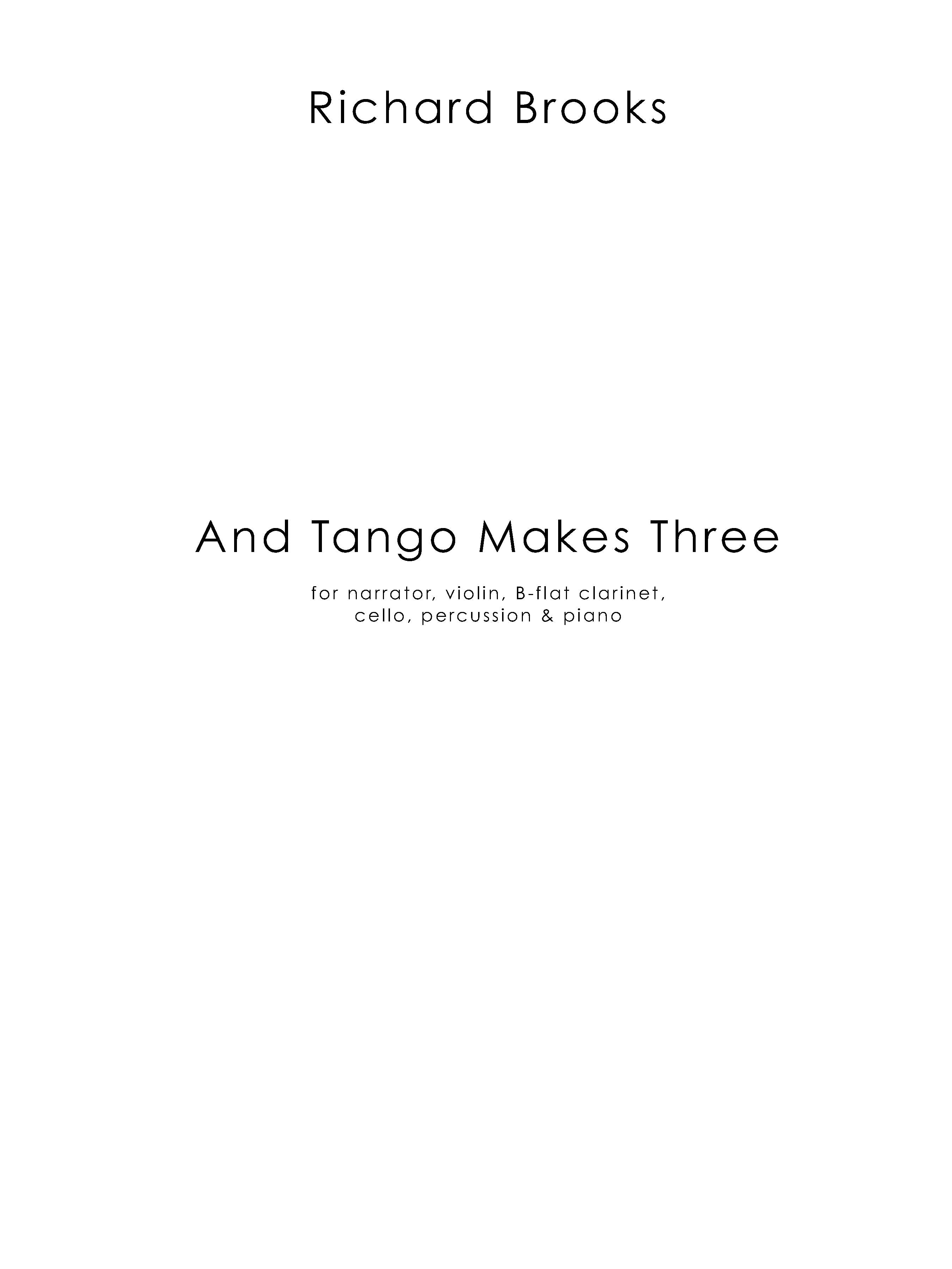 And Tango Makes Three – American Composers Alliance