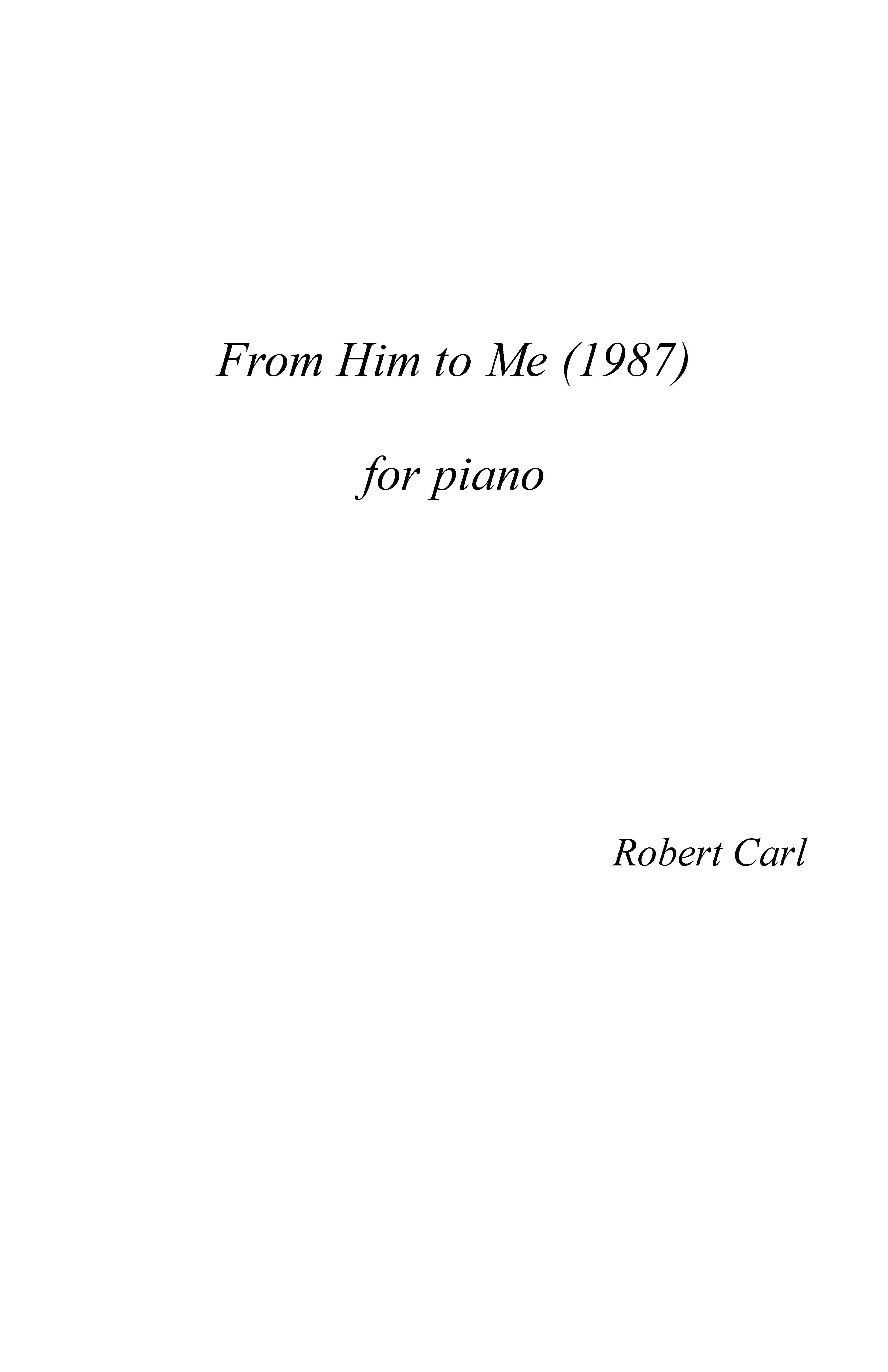 From Him To Me – American Composers Alliance