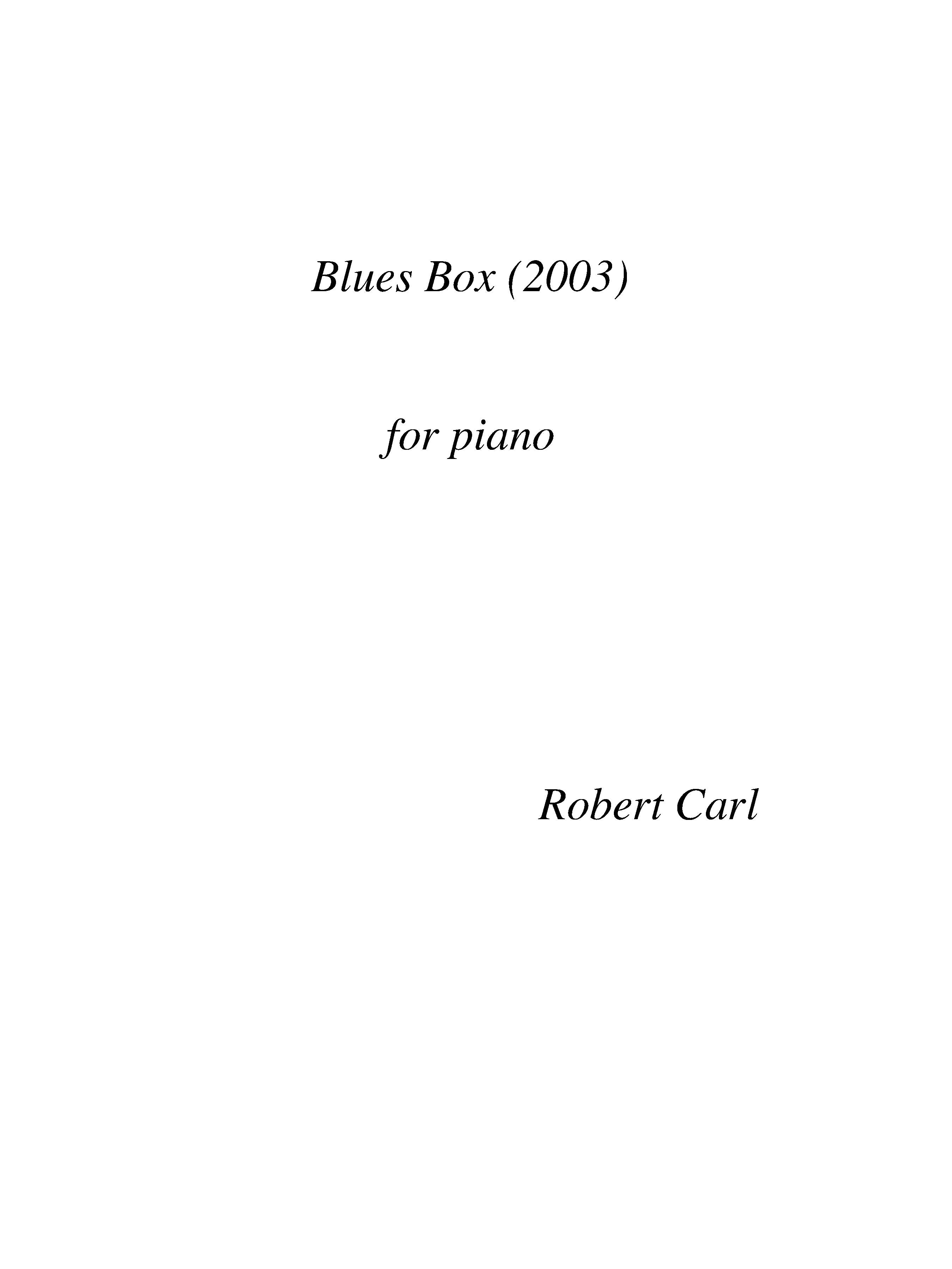 Blues Box – American Composers Alliance
