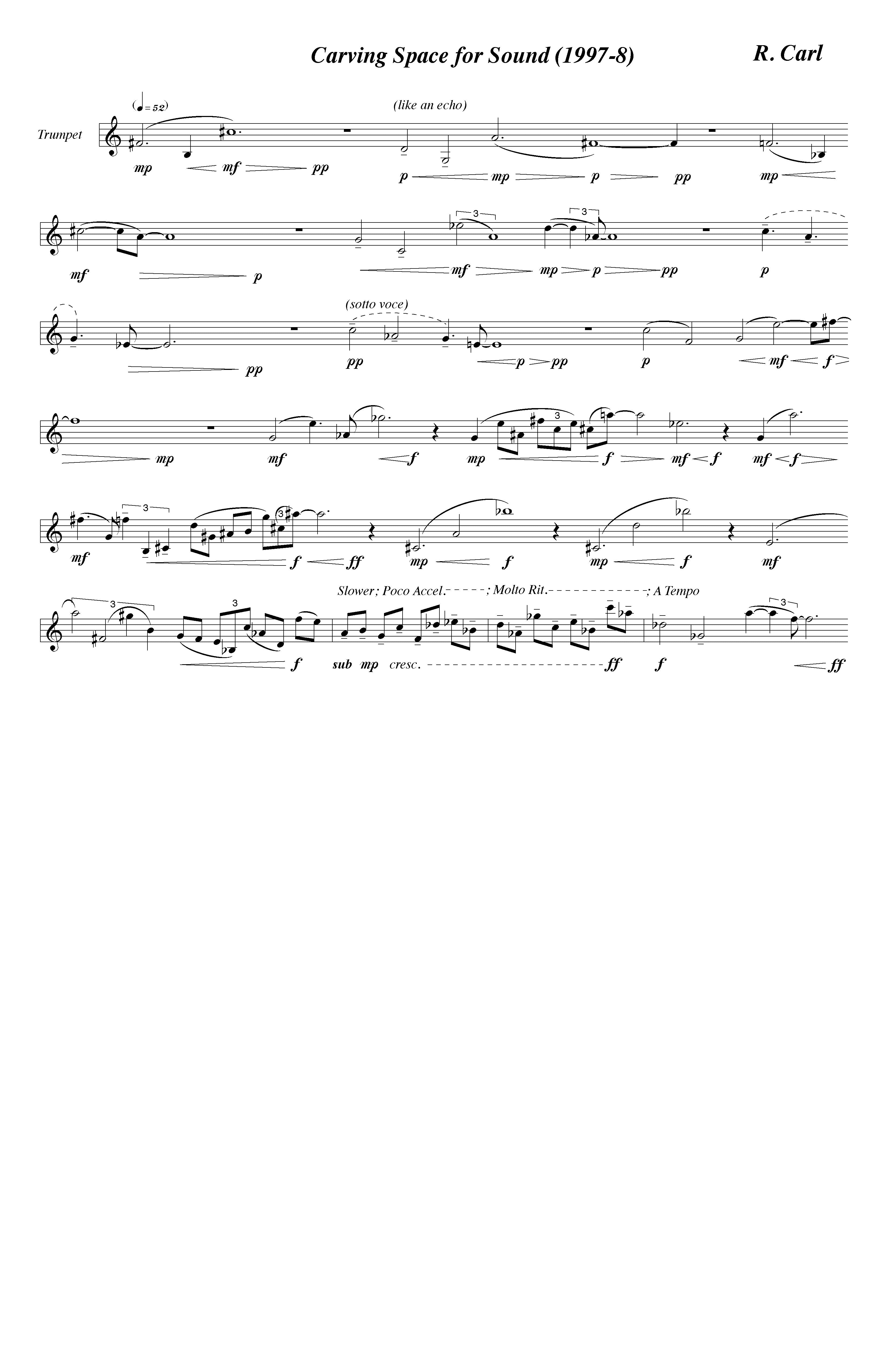 Carving Space For Sound Solo Version – American Composers Alliance