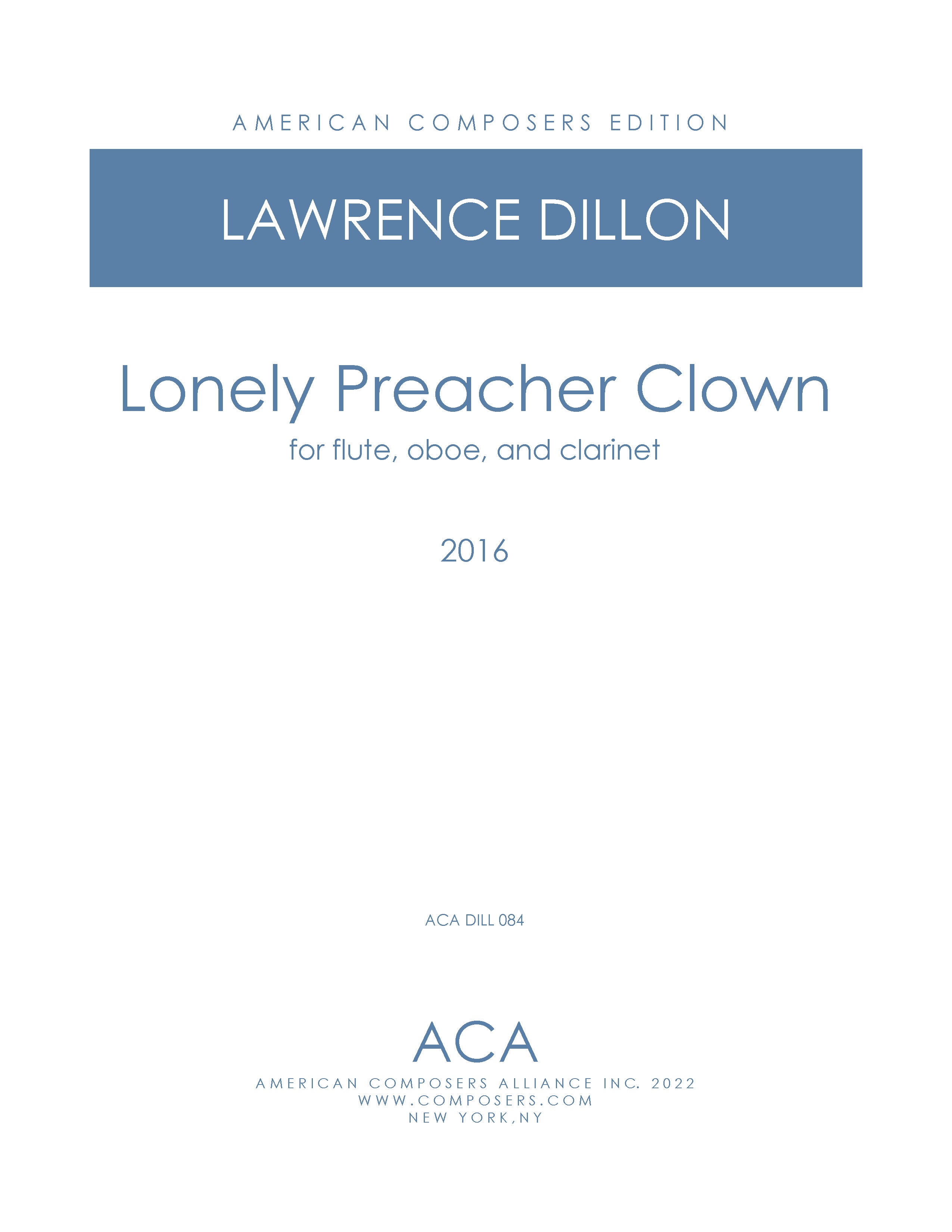 Lonely Preacher Clown – American Composers Alliance