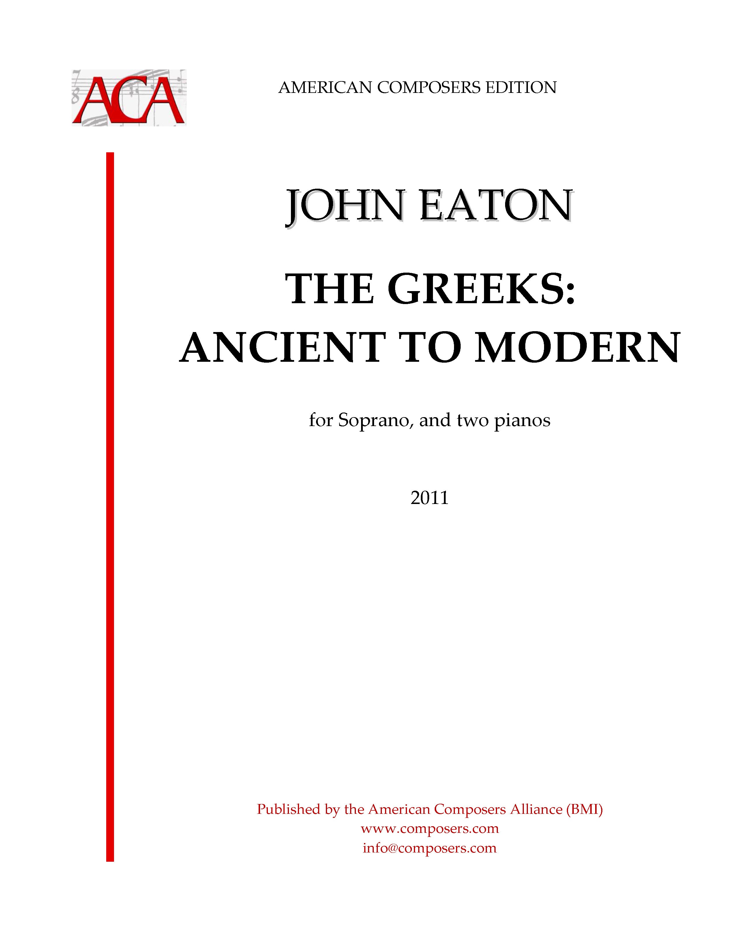 Greeks, Ancient to Modern – American Composers Alliance
