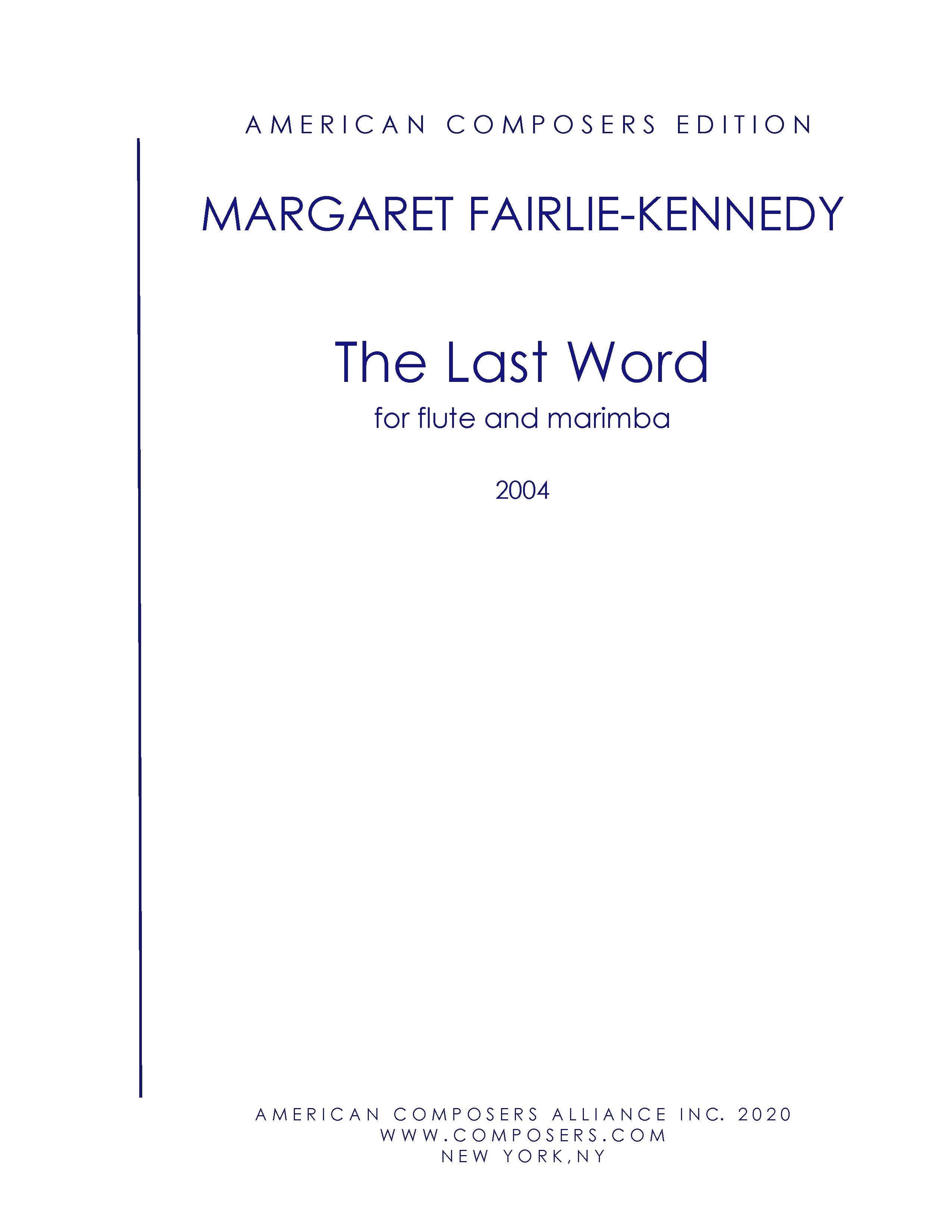 Last Word – American Composers Alliance