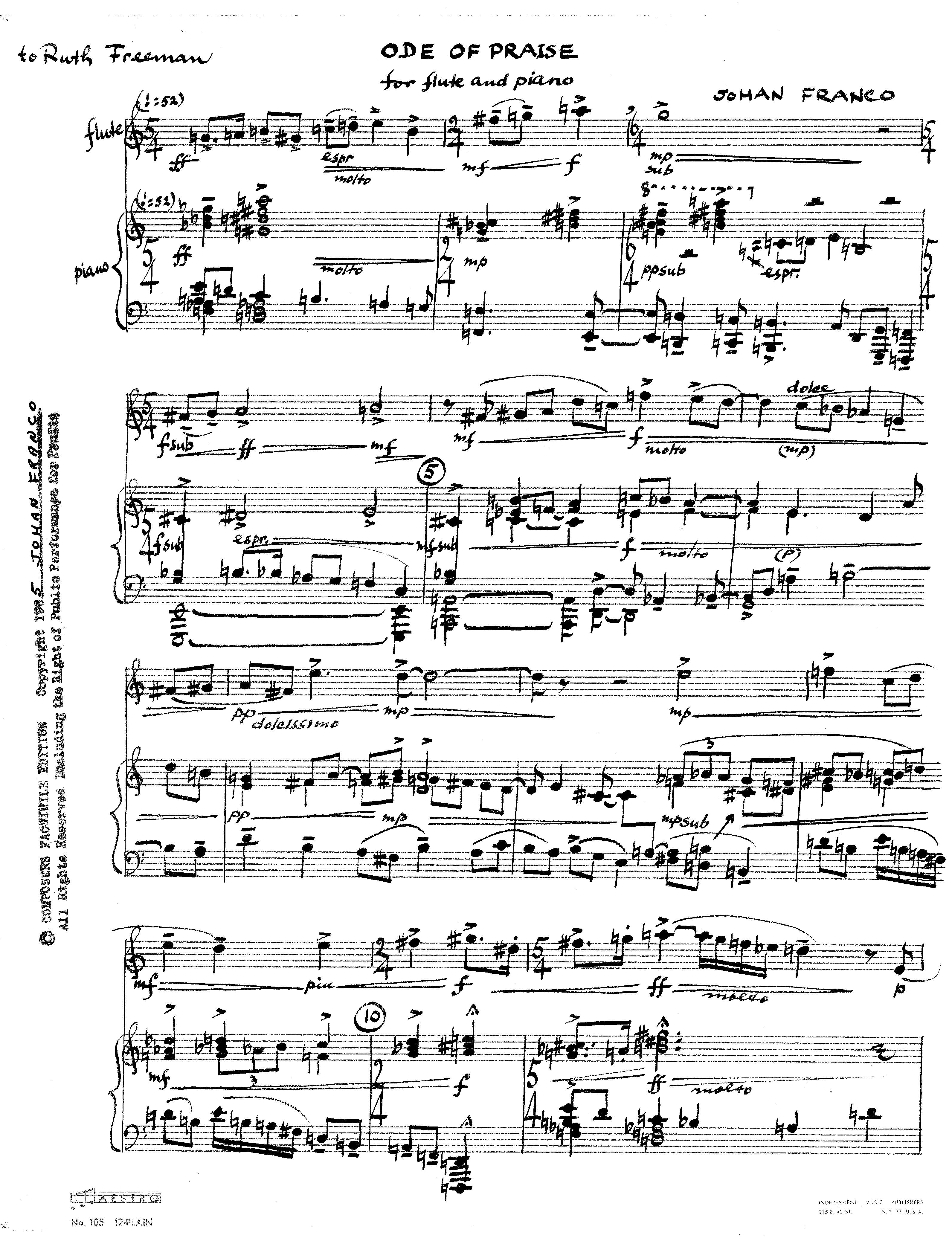 Ode of Praise – American Composers Alliance