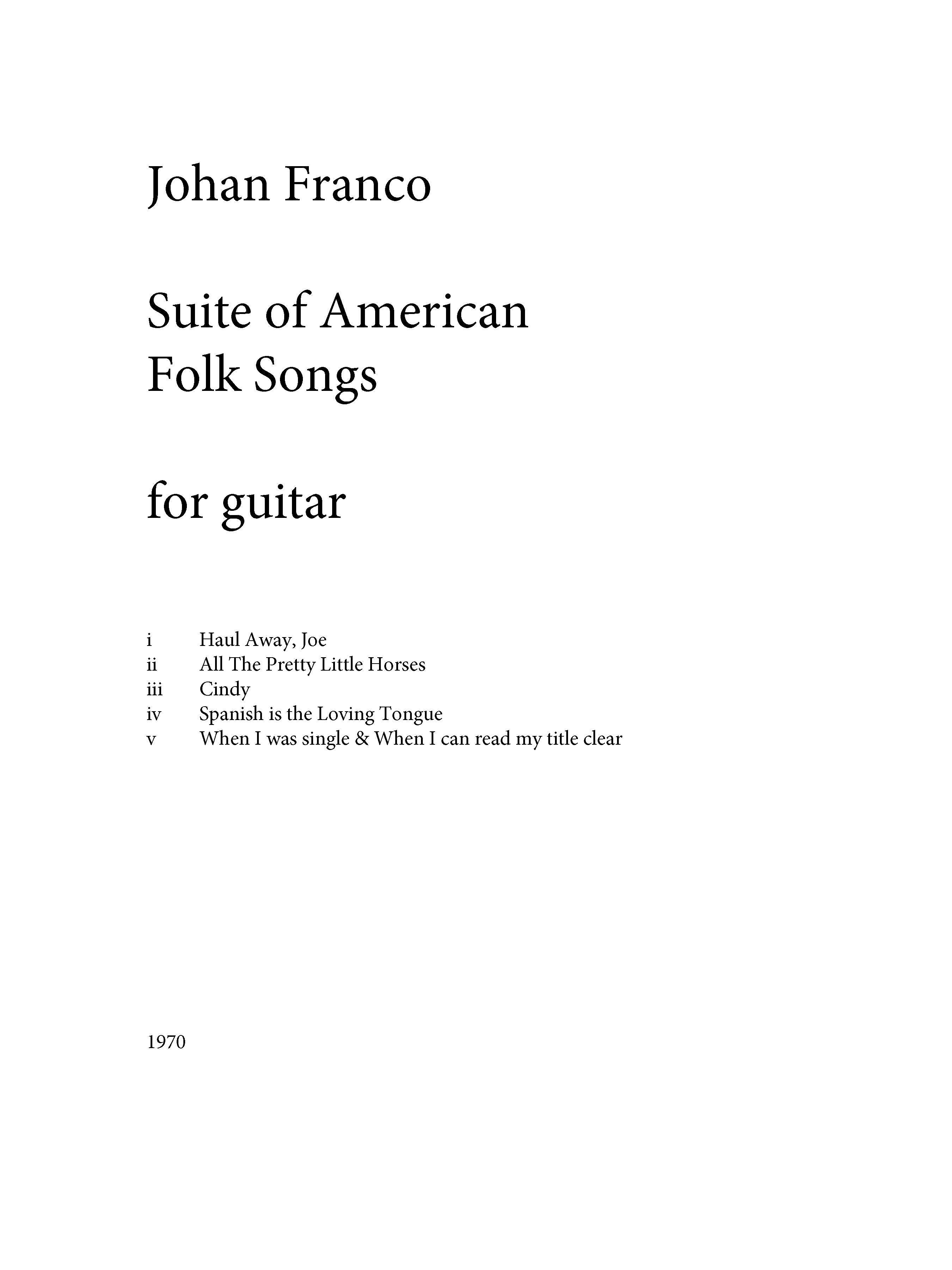 Suite of American Folk Songs – American Composers Alliance