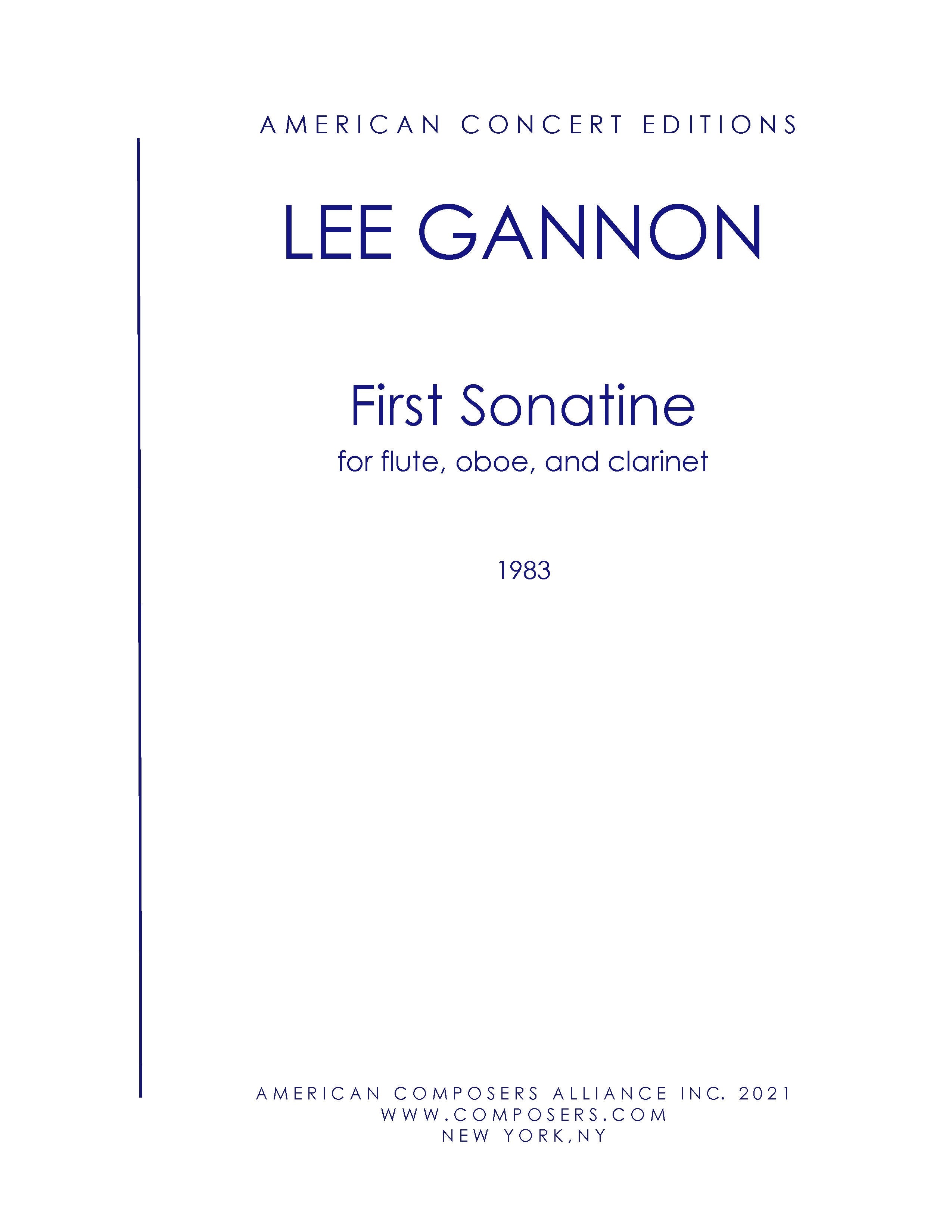 First Sonatine – American Composers Alliance