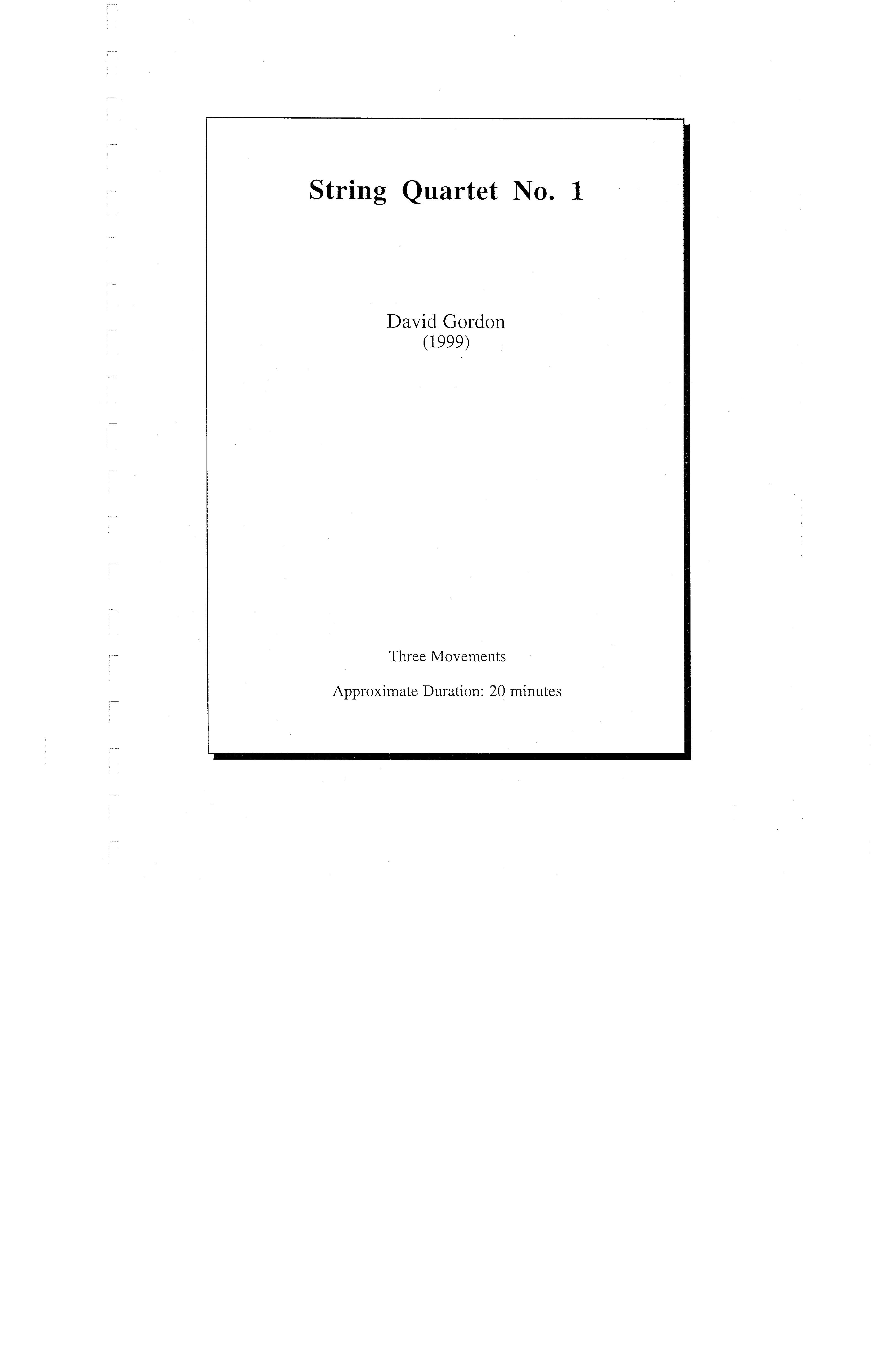 String Quartet No. 1 – American Composers Alliance