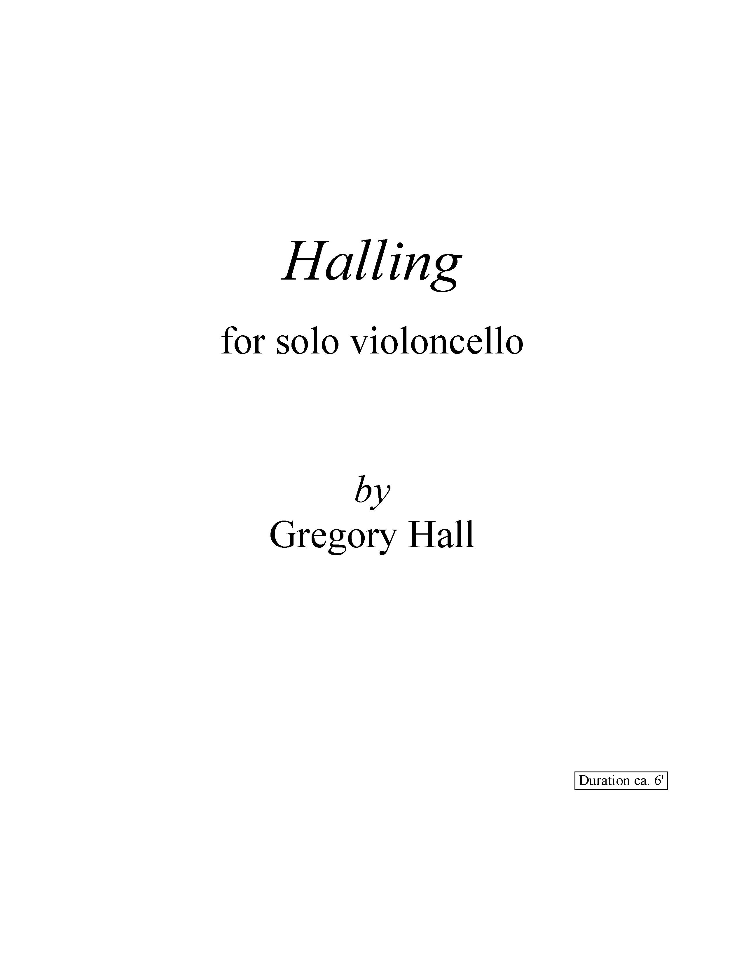 HALLING – American Composers Alliance