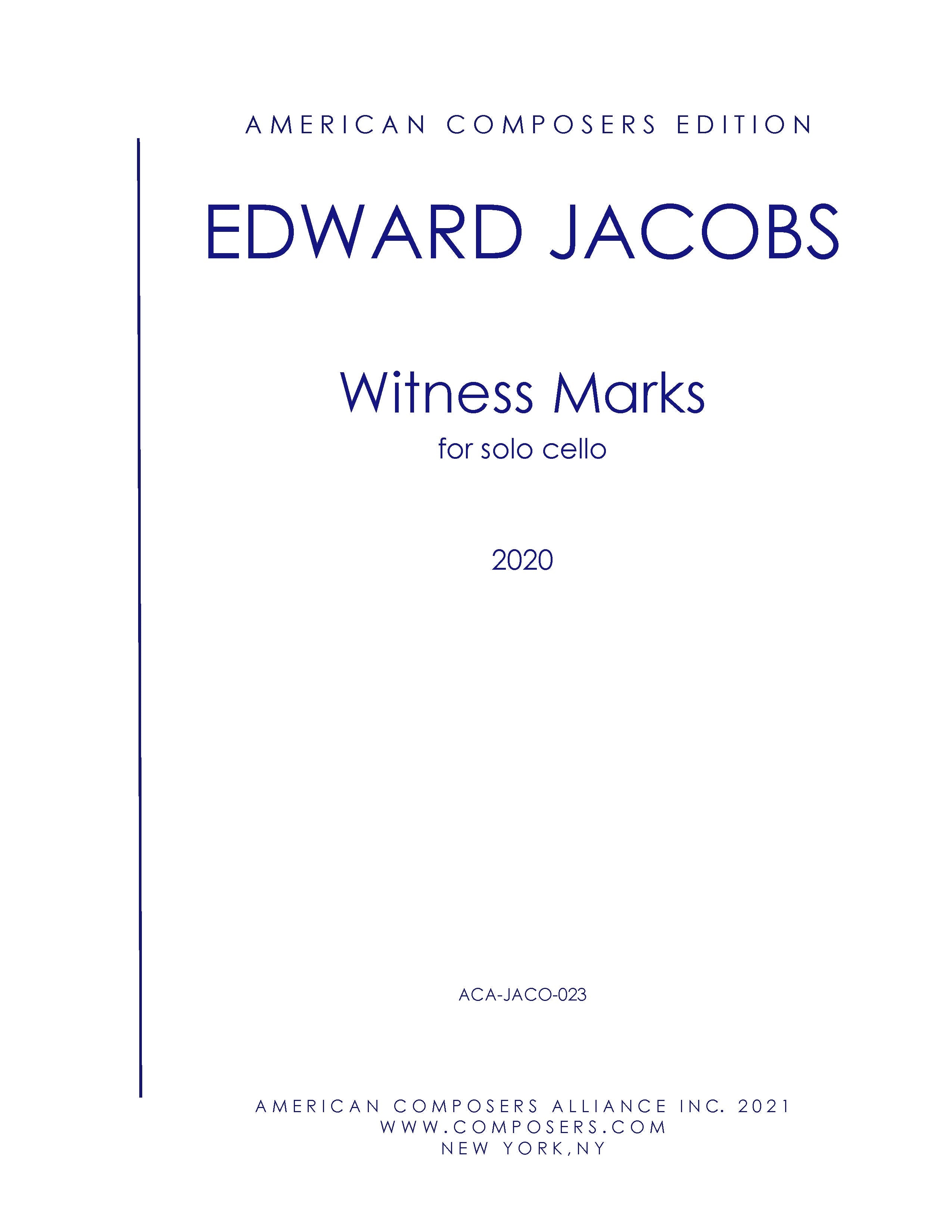 Witness Marks – American Composers Alliance