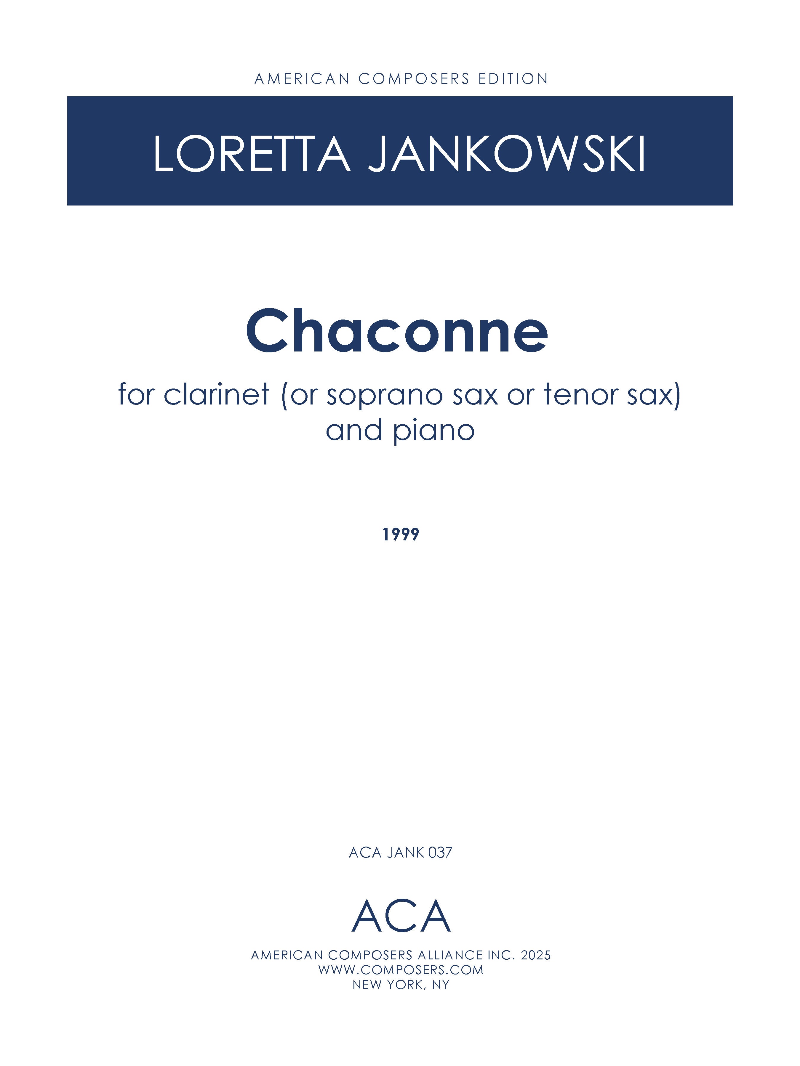 Chaconne – American Composers Alliance