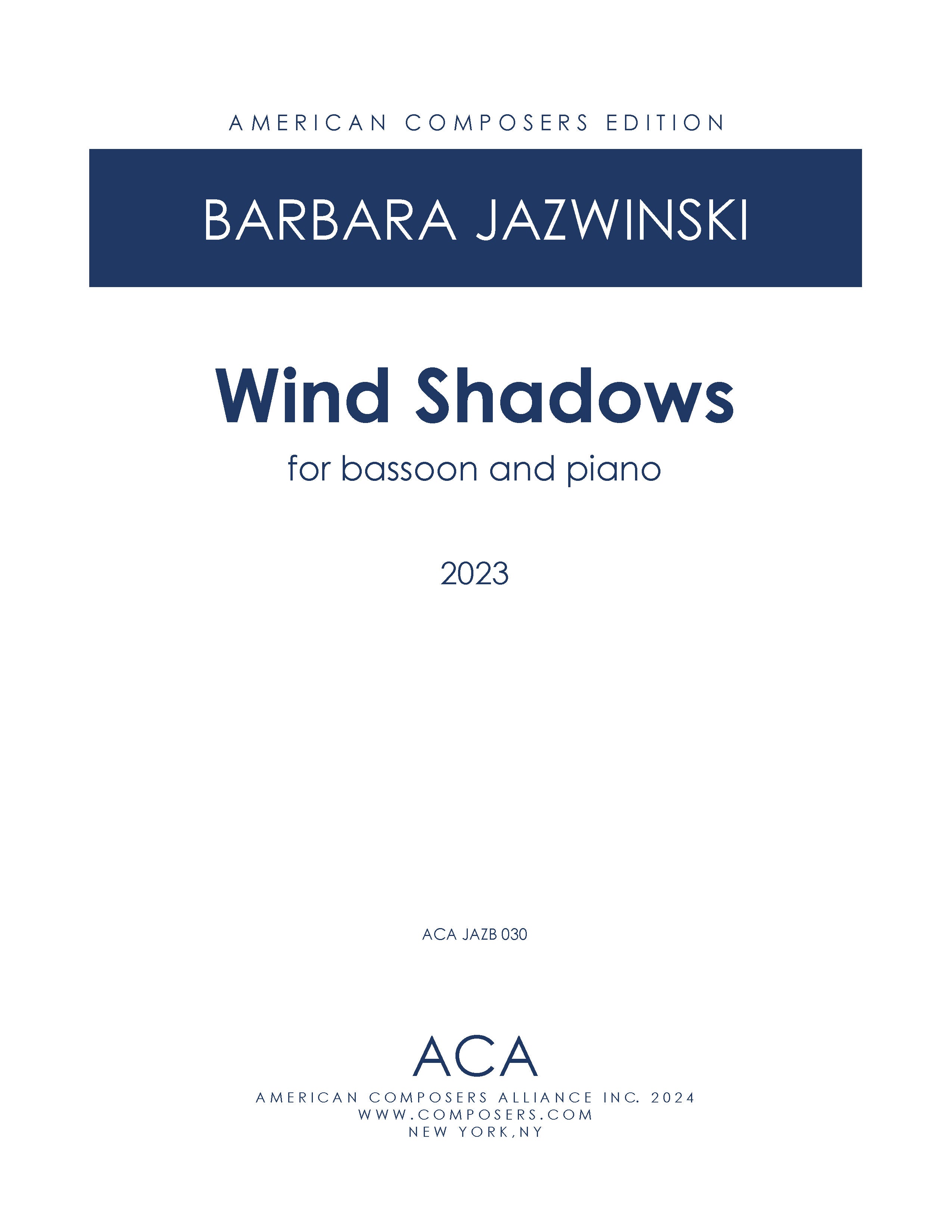Wind Shadows – American Composers Alliance