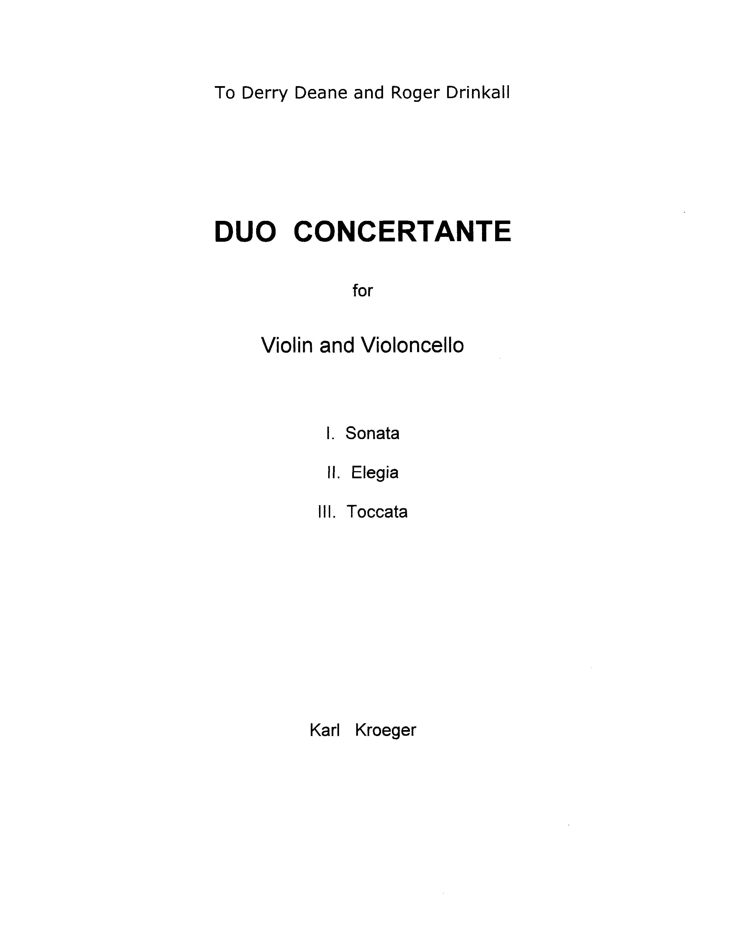 Duo Concertante for Violin and Cello – American Composers Alliance