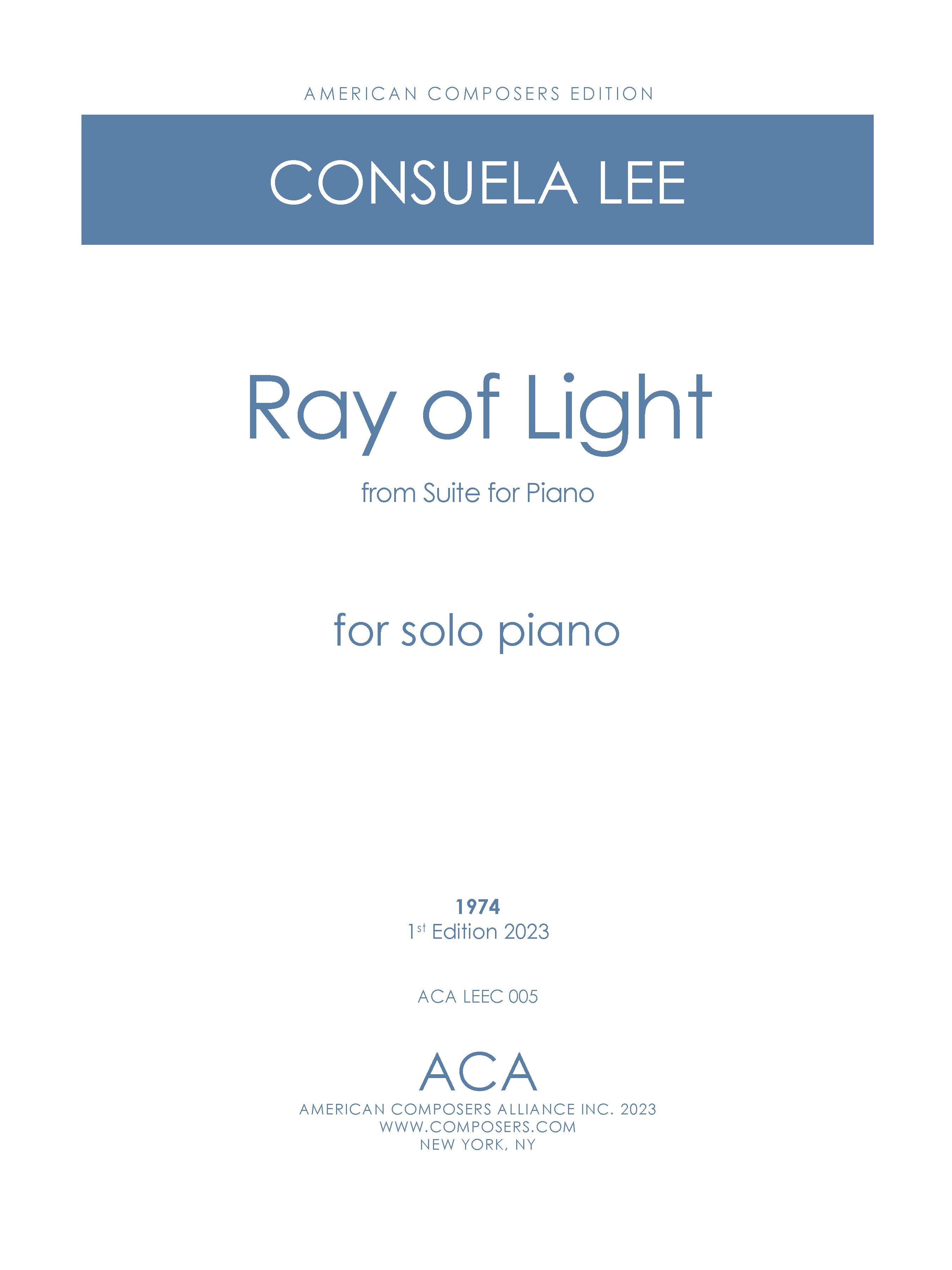 Ray of Light – American Composers Alliance