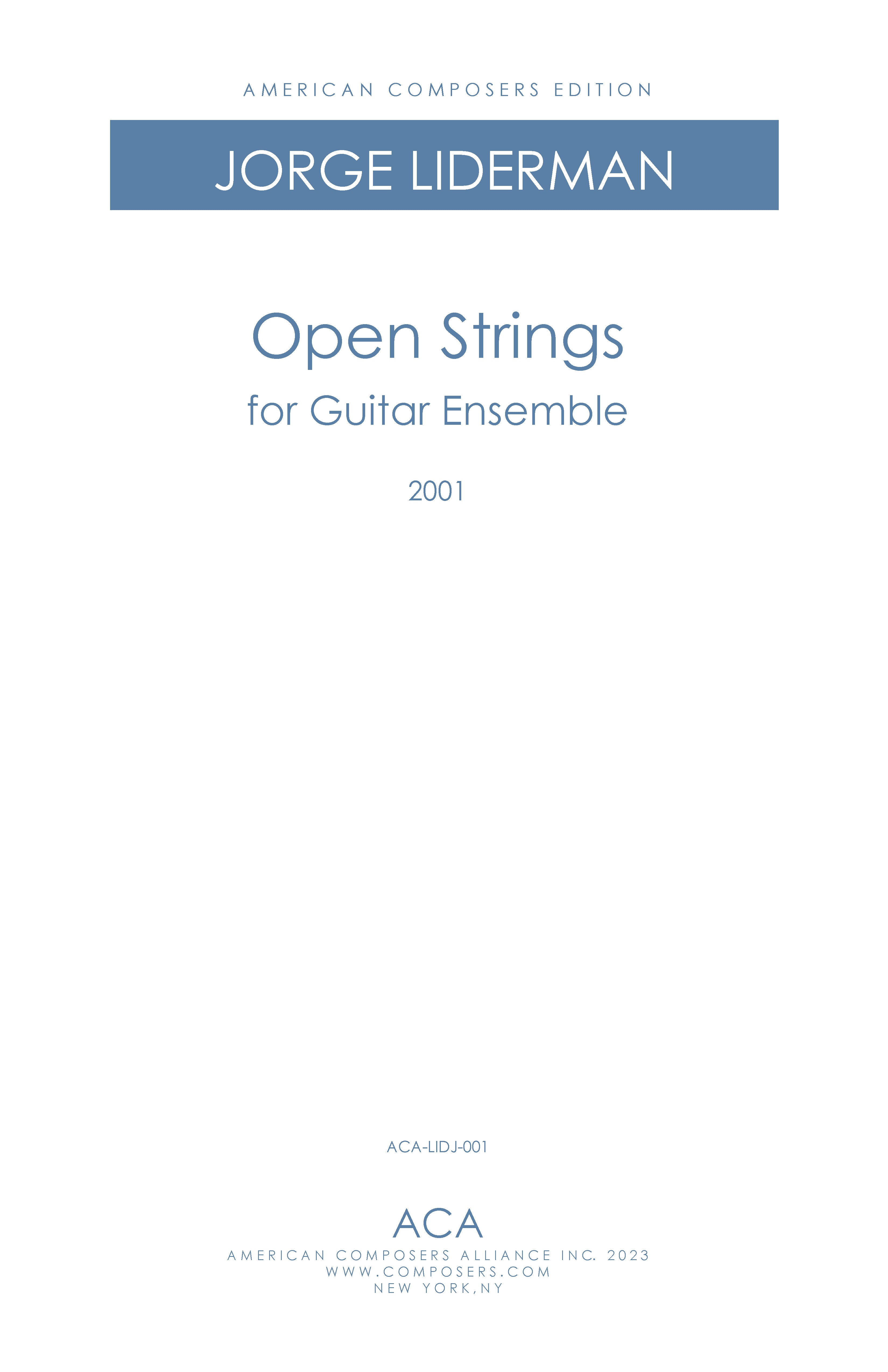 OPEN STRINGS – American Composers Alliance