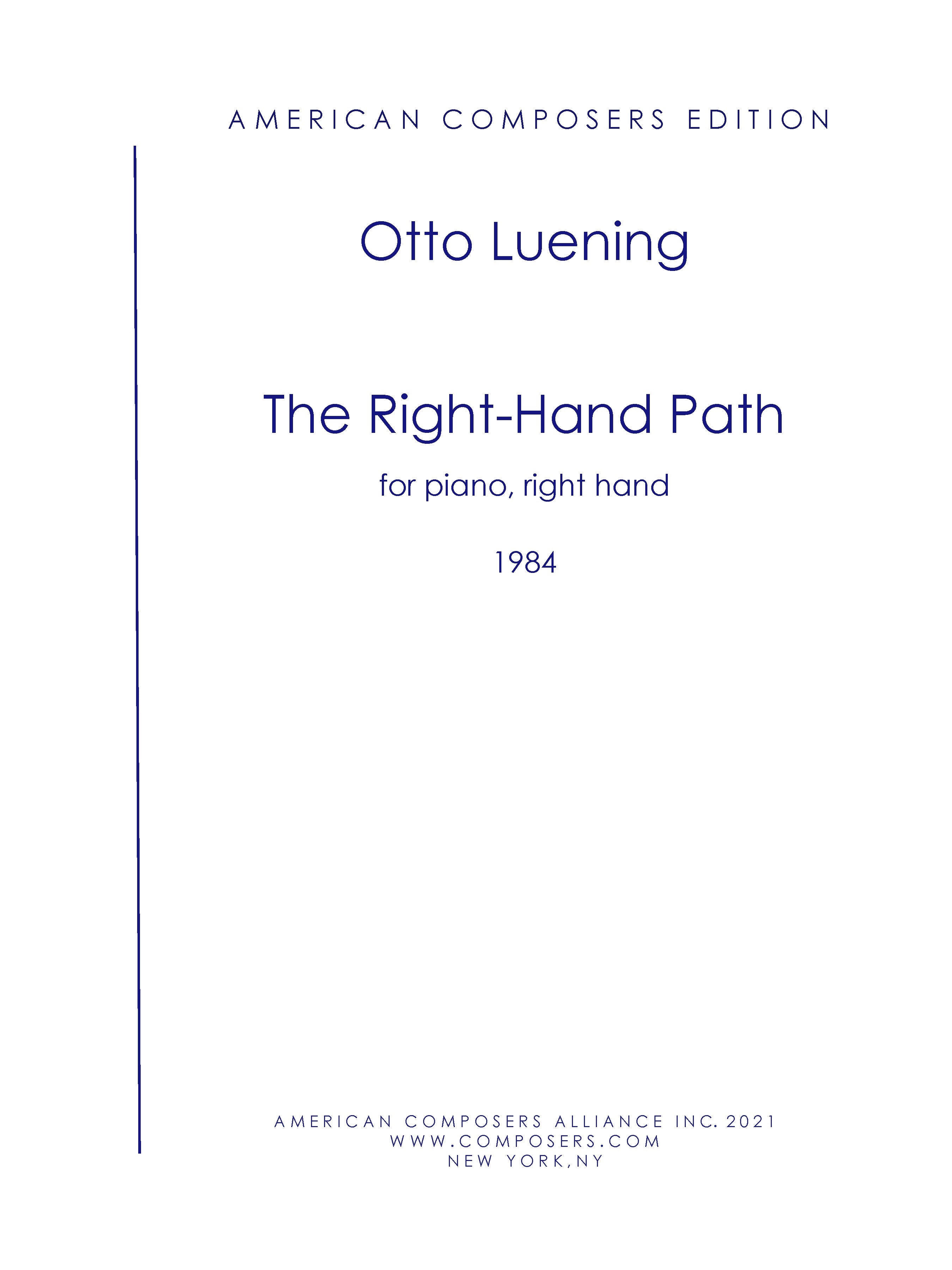 RIGHT HAND PATH – American Composers Alliance