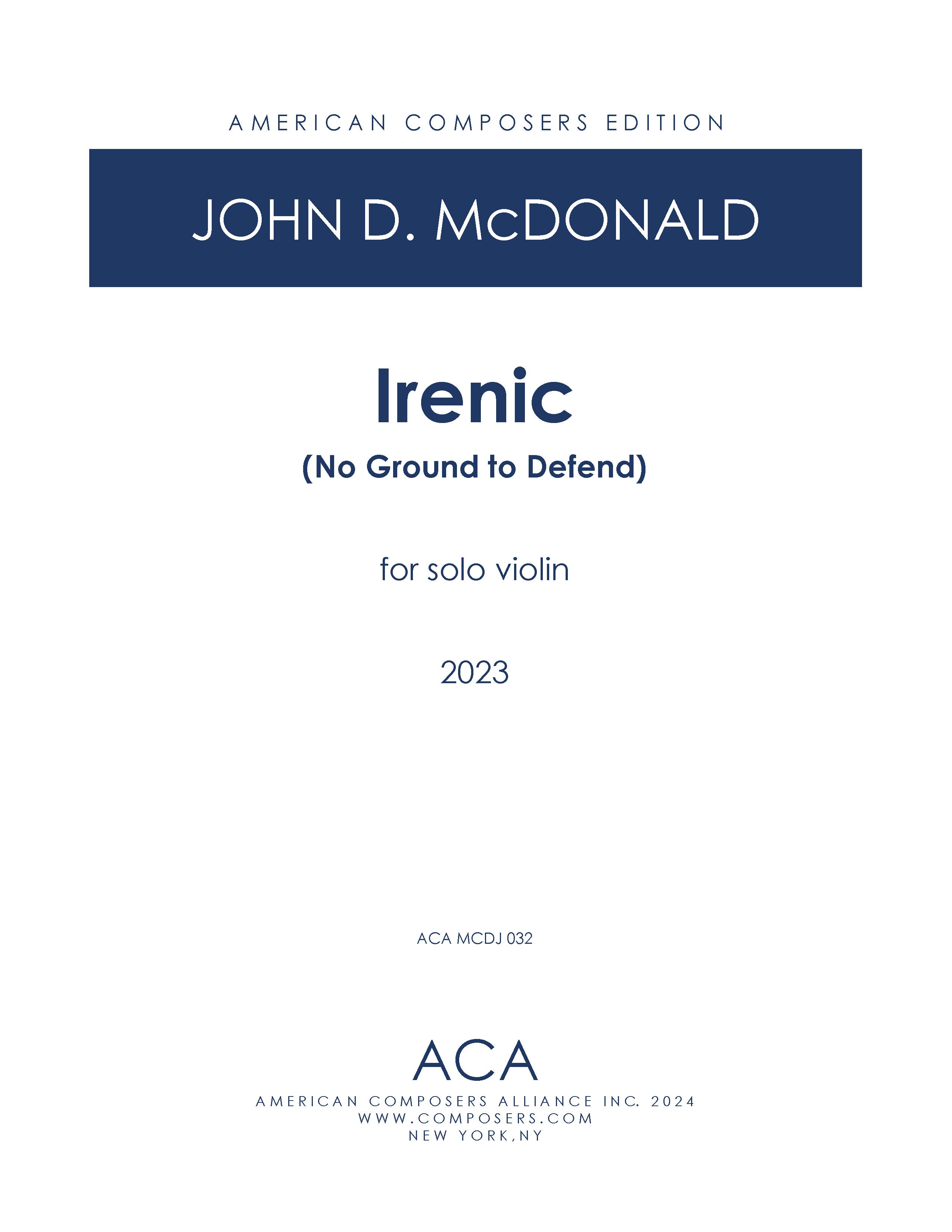 Irenic – American Composers Alliance