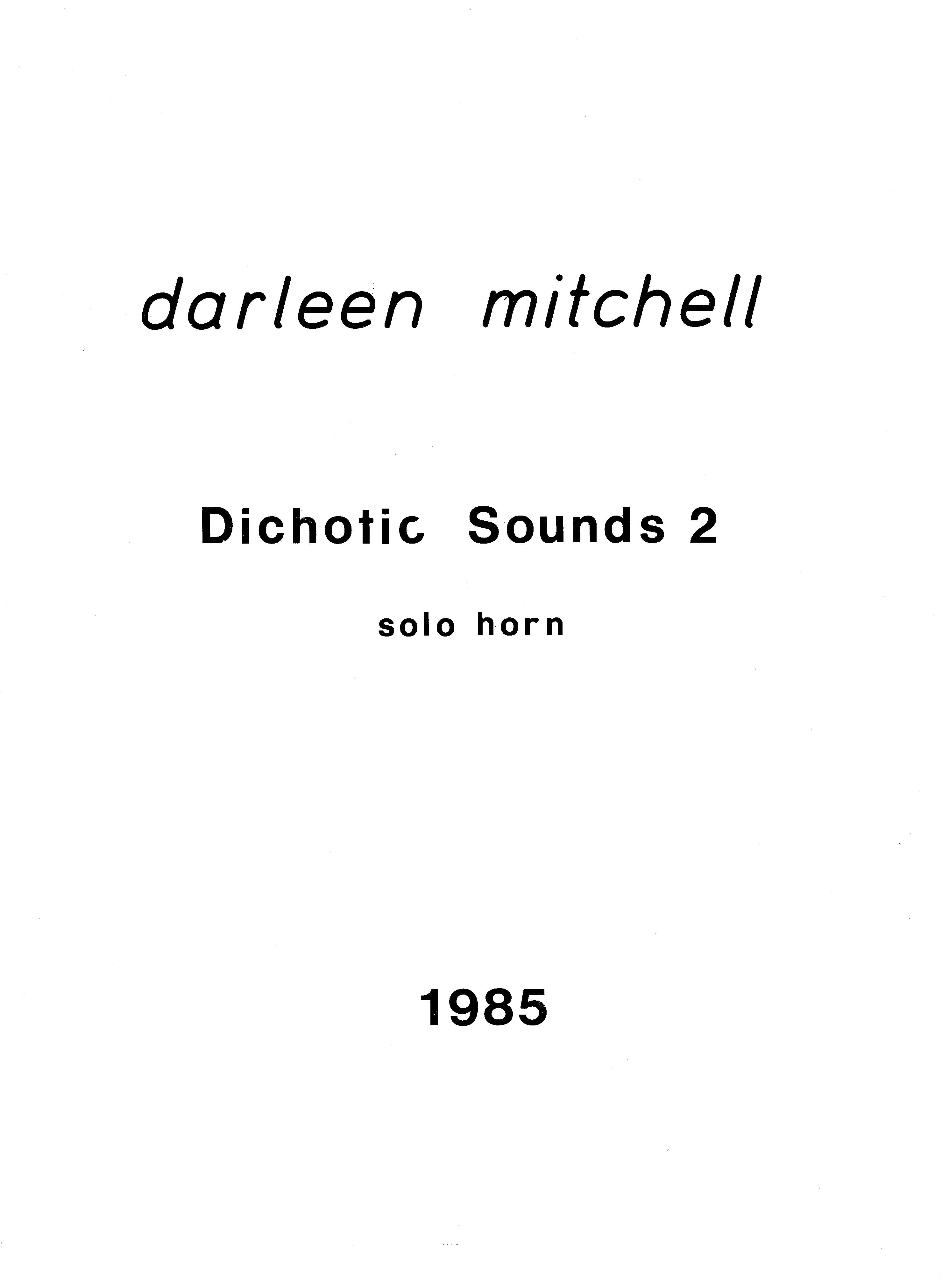 Dichotic Sounds 2 - Horn – American Composers Alliance