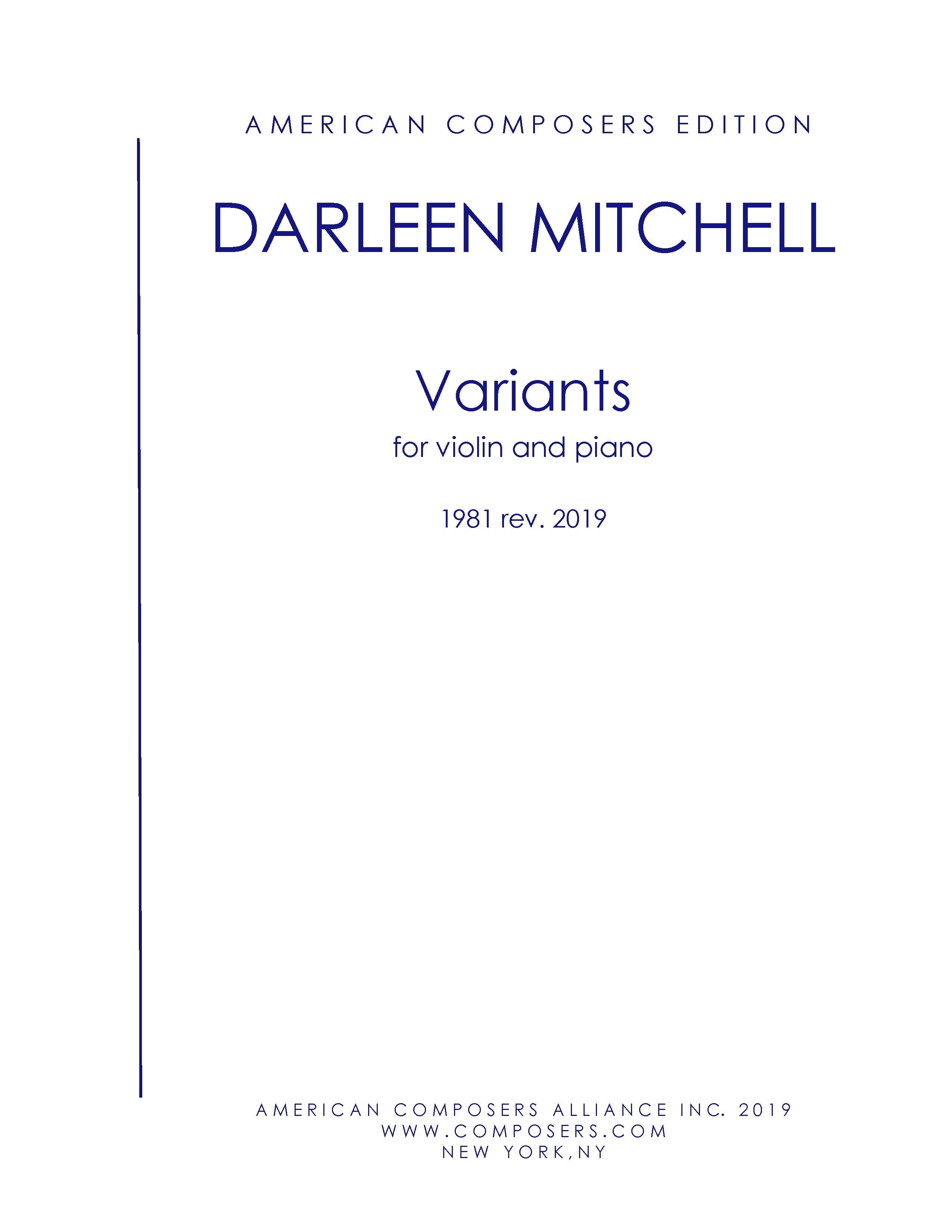 Variants – American Composers Alliance