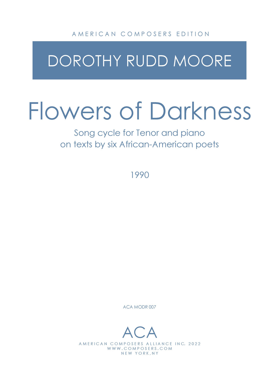 Moore, Dorothy Rudd – American Composers Alliance
