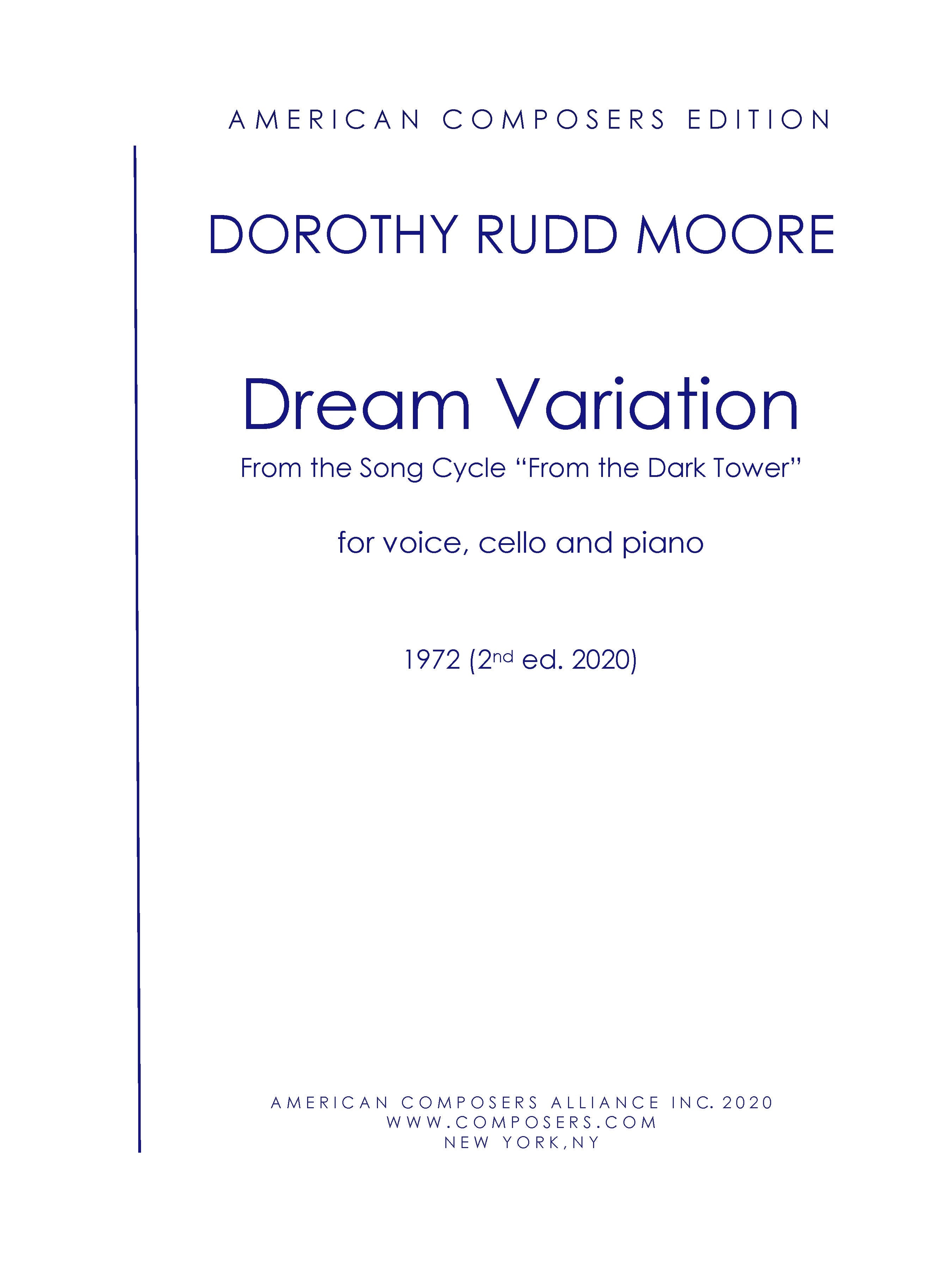 Dream Variation - from "From the Dark Tower" – American Composers Alliance