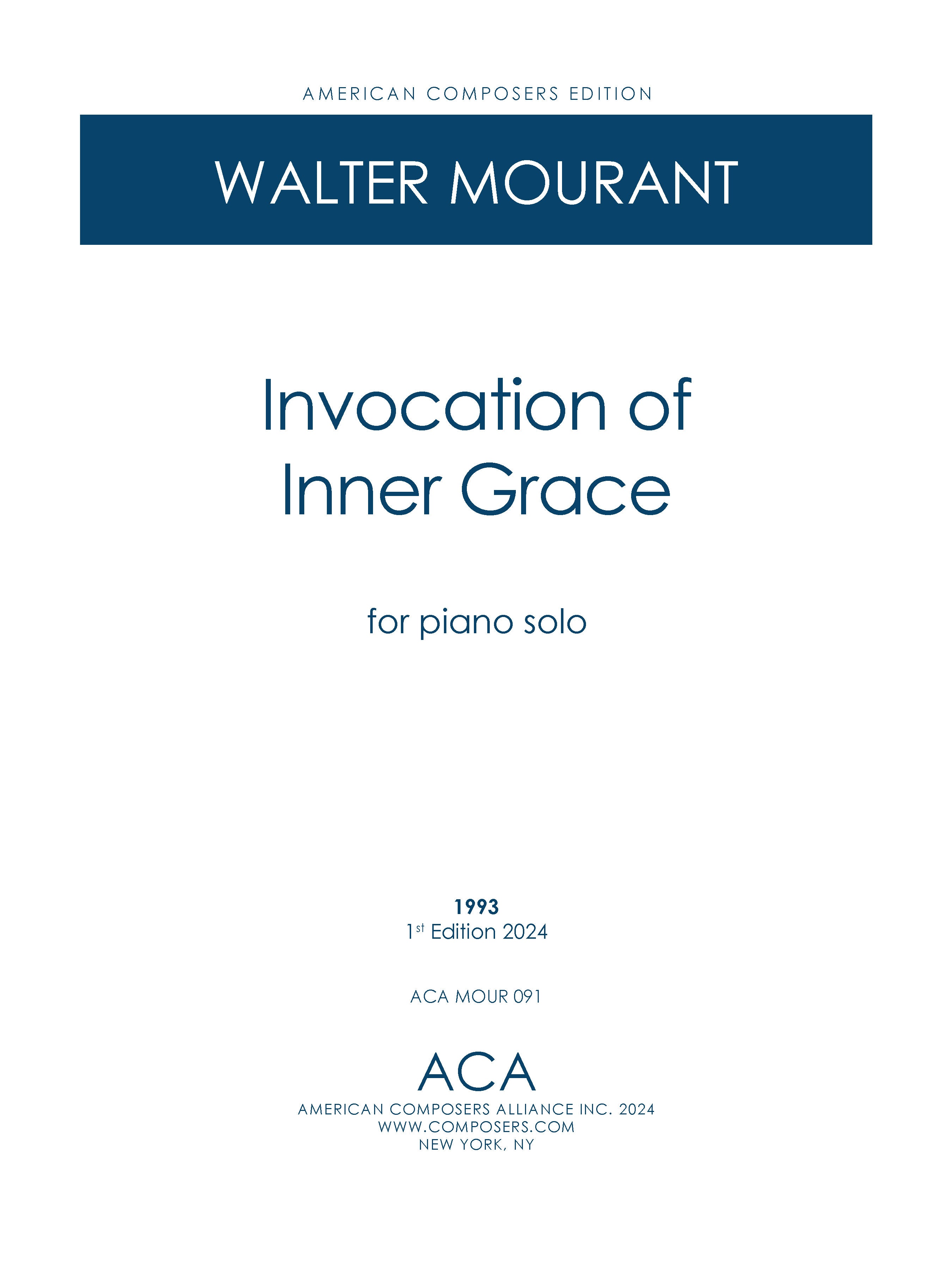 Invocation Of Inner Grace – American Composers Alliance