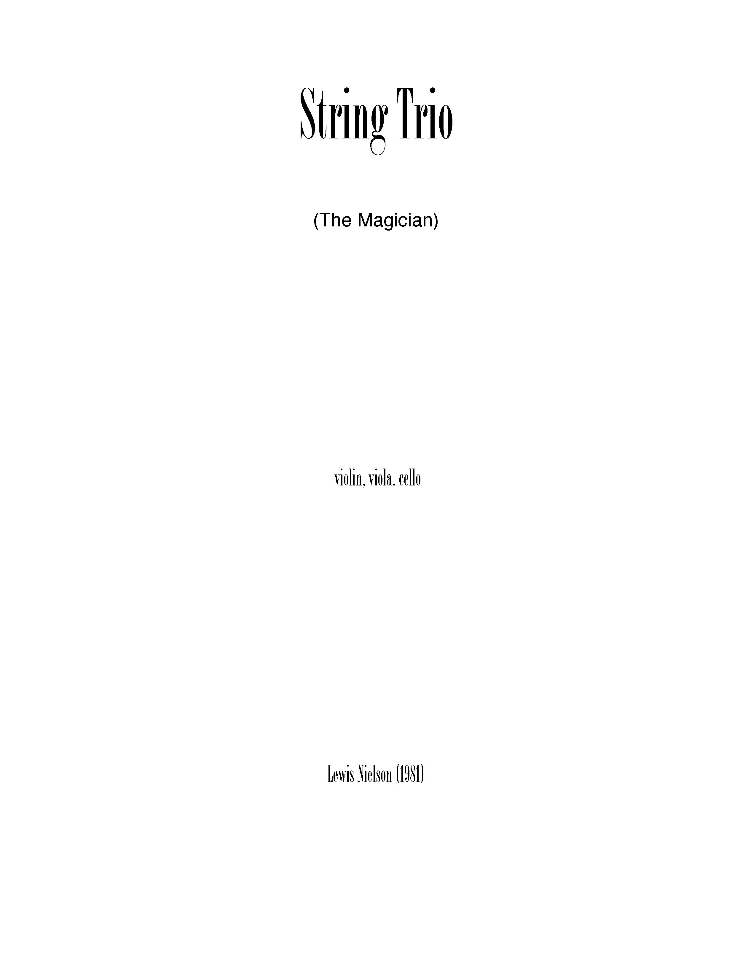 STRING TRIO - the magician – American Composers Alliance