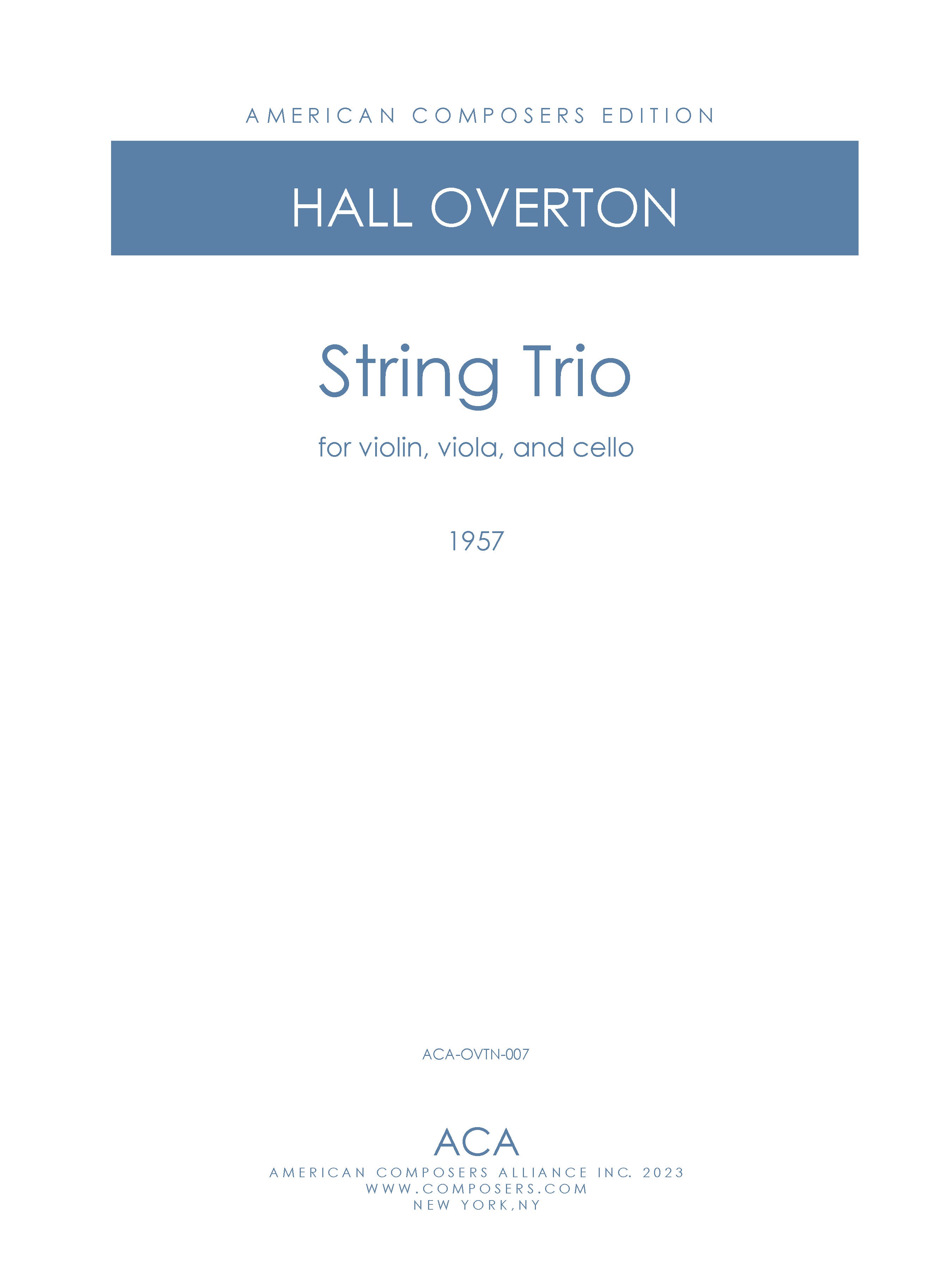 STRING TRIO NO.1 – American Composers Alliance