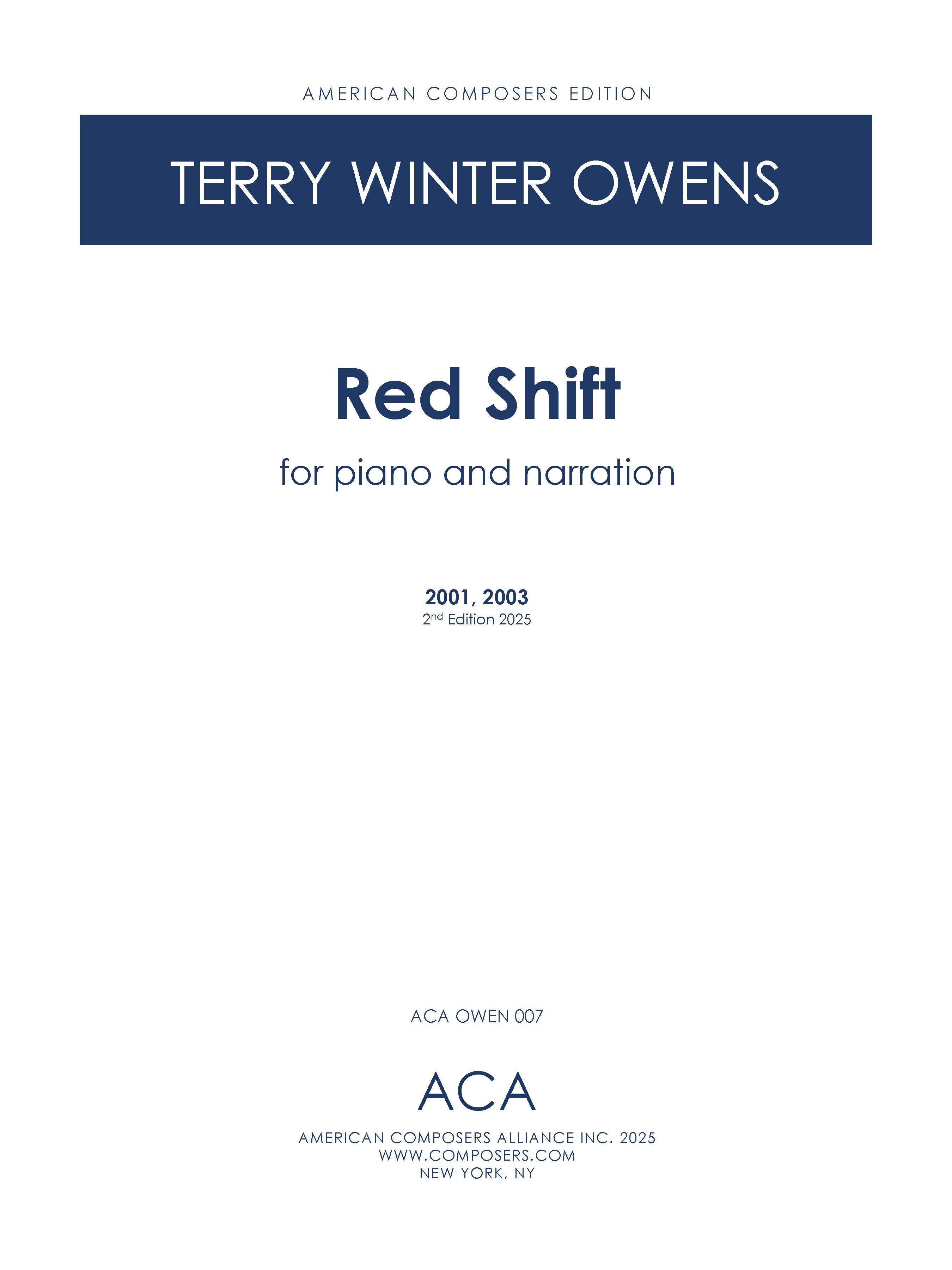 Red Shift – American Composers Alliance