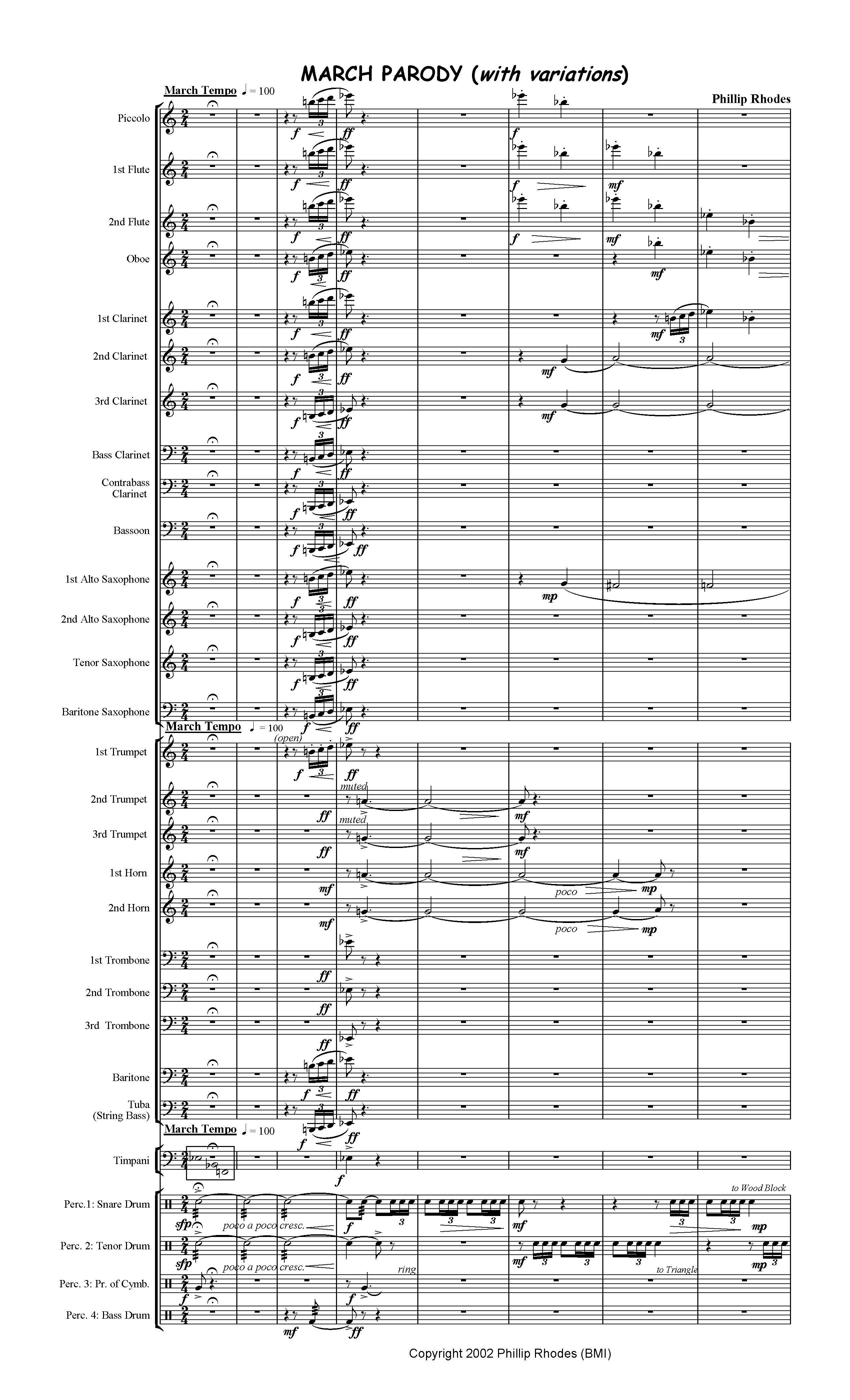 MARCH PARODY FOR CONCERT BAND – American Composers Alliance
