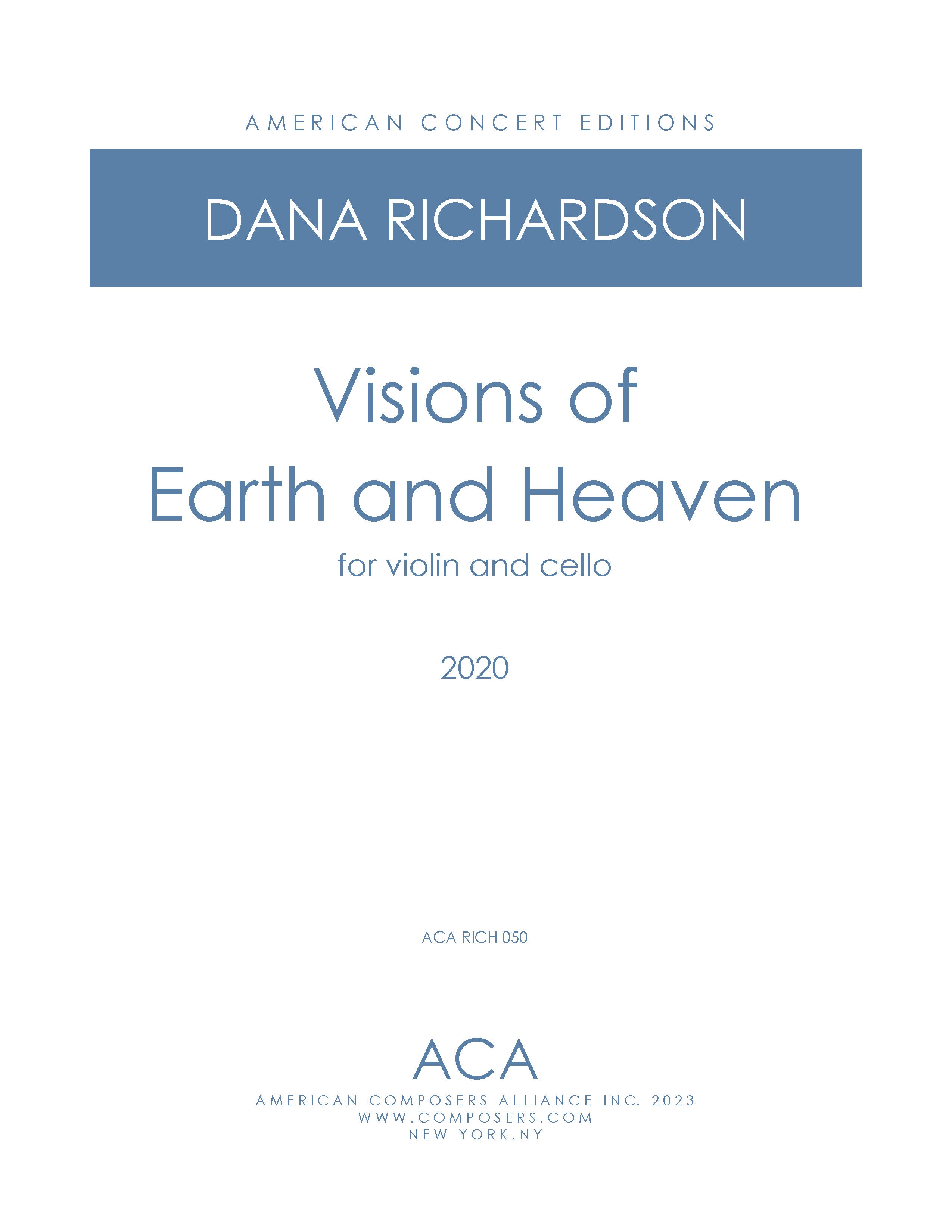 Visions of Earth and Heaven – American Composers Alliance