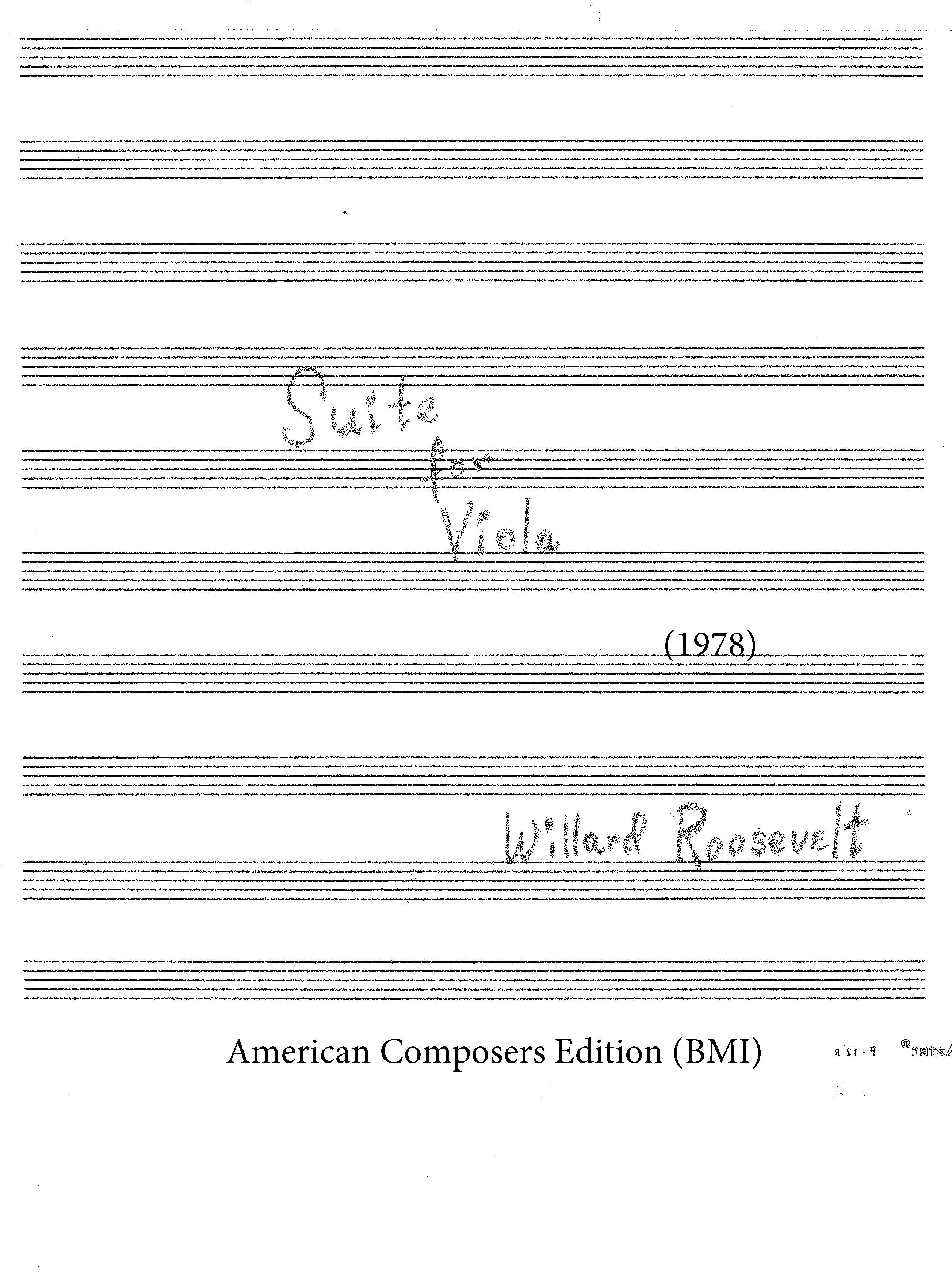 SUITE FOR VIOLA – American Composers Alliance