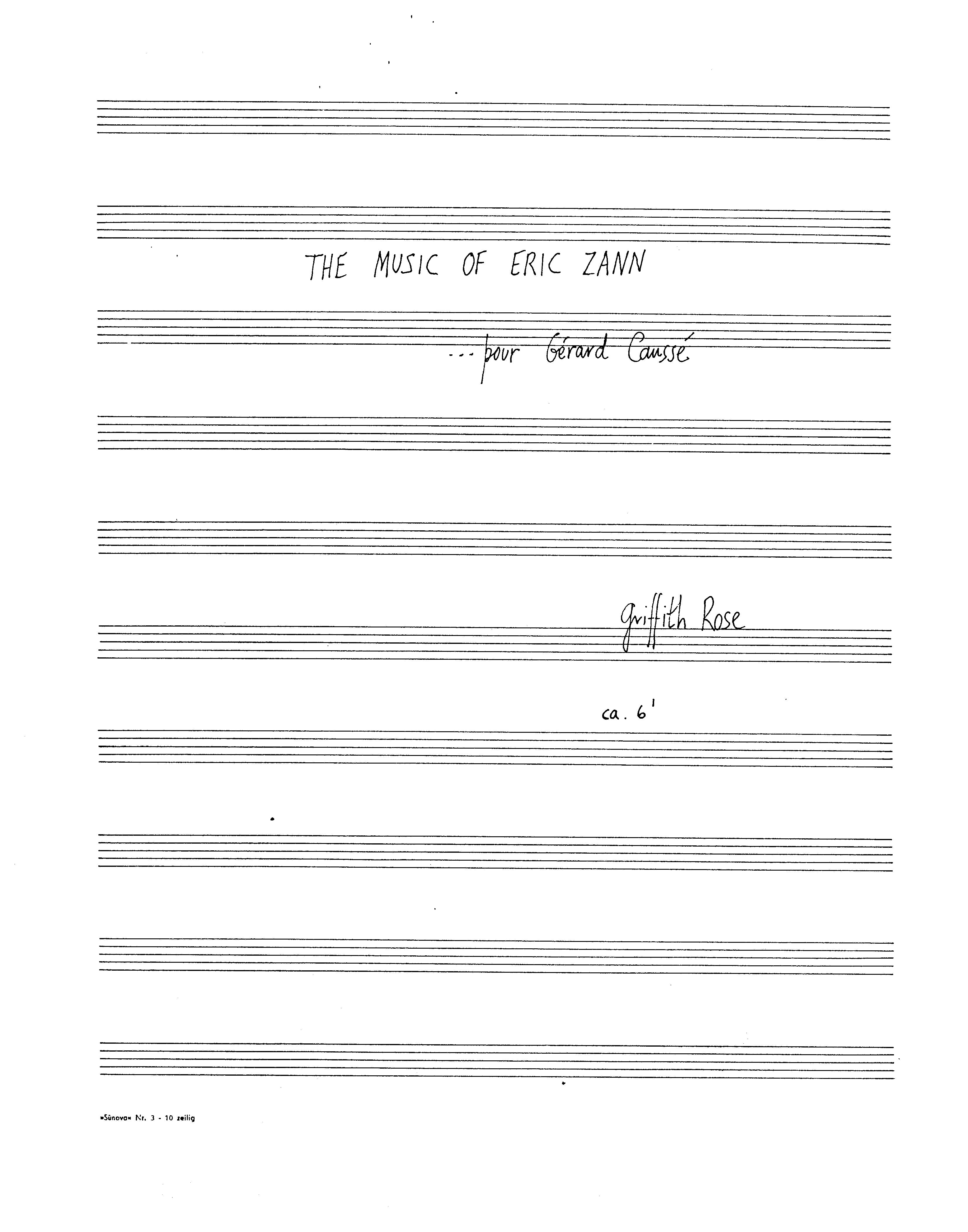 Music of Eric Zann – American Composers Alliance