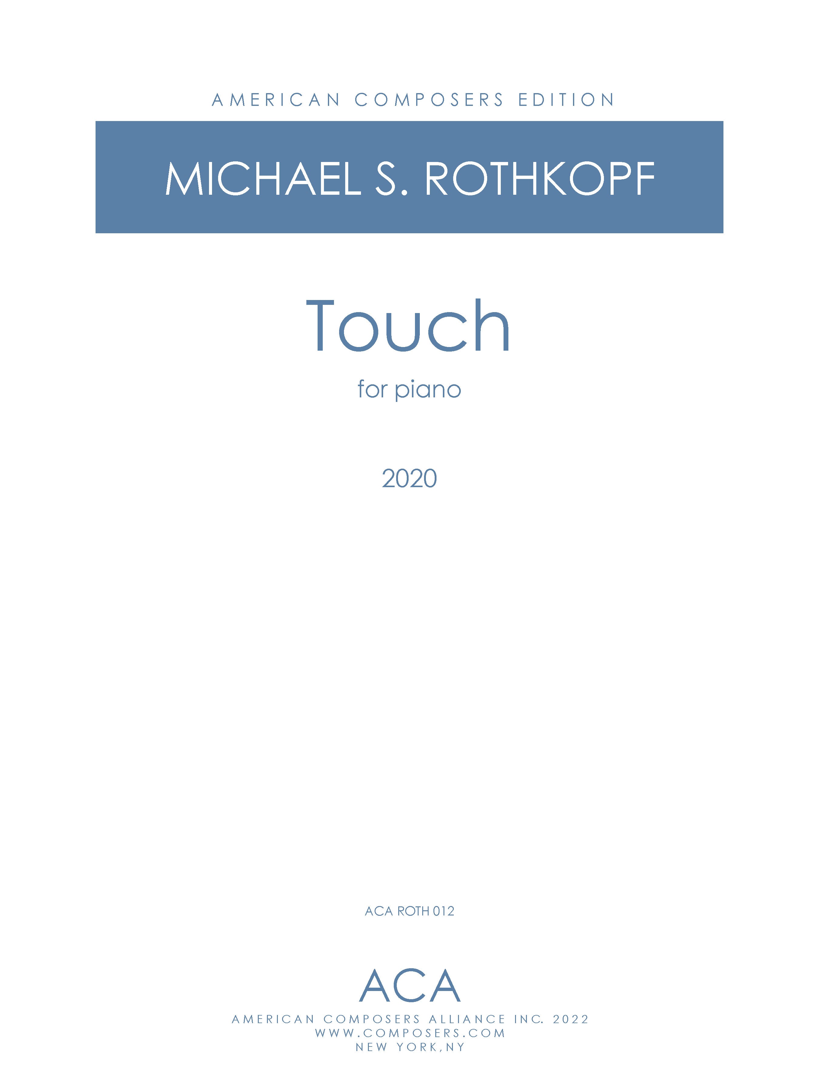 Touch – American Composers Alliance